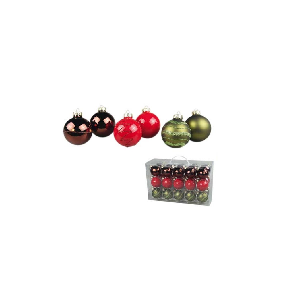 Set de 30 boules vert rouge choco noel | Leroy Merlin