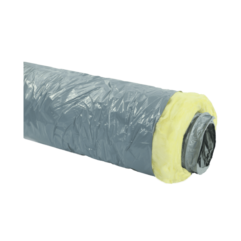 Gaine souple VMC en PVC isolé laine de verre épaisseur 50 mm - longueur ...