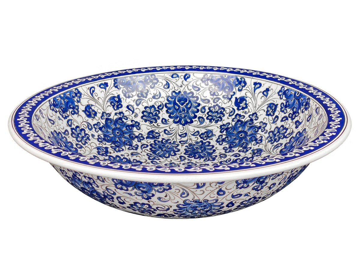 Cevza – Lavabo de cerámica Iznik 48 x 13 cm, pintado a mano de estilo ...