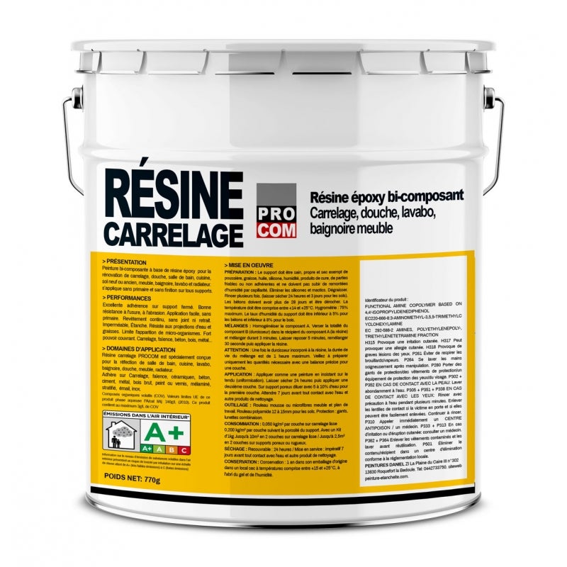 Peinture carrelage, résine époxy sol et mur carrelés, douche, lavabo ...