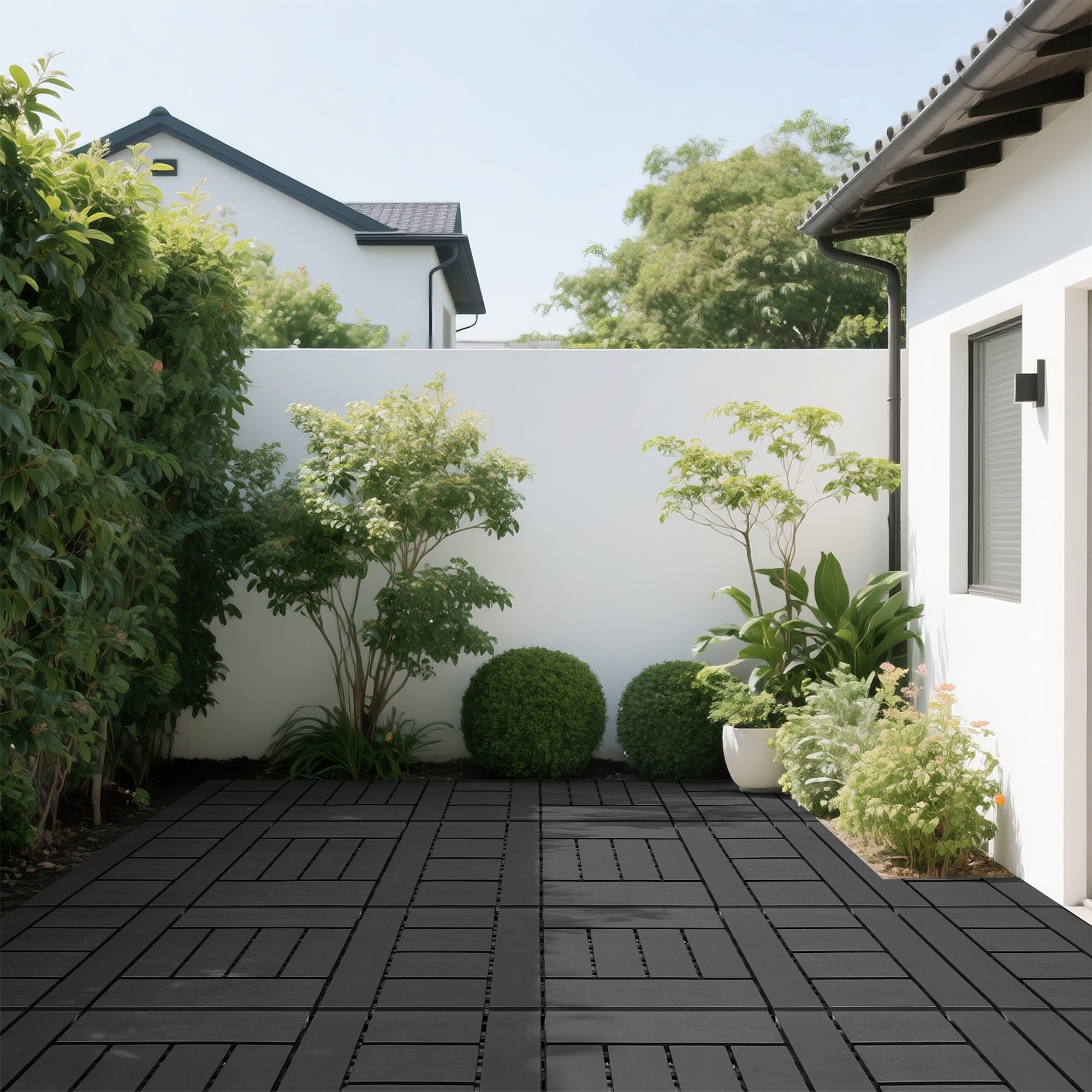 Zaewry Lot de 44 dalles terrasse emboîtables 30 x 30 cm,étanches pour l ...