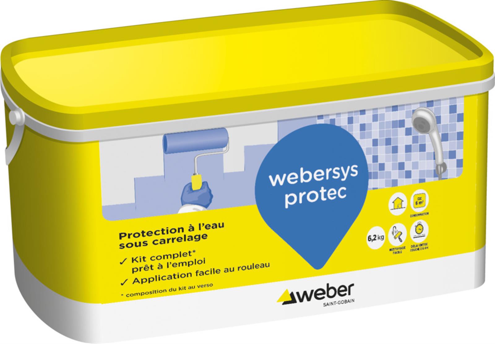 Weber.sys protec ( kit de 6 m², seaux de 7 kg, 20 kg) - SYS PROTECT KIT 6m² | Leroy Merlin