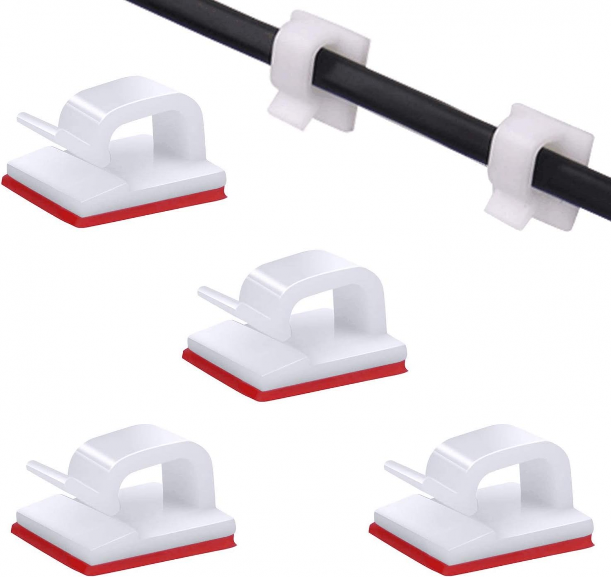 Lot de 100 clips de gestion de câbles auto-adhésifs pour TV, PC ...
