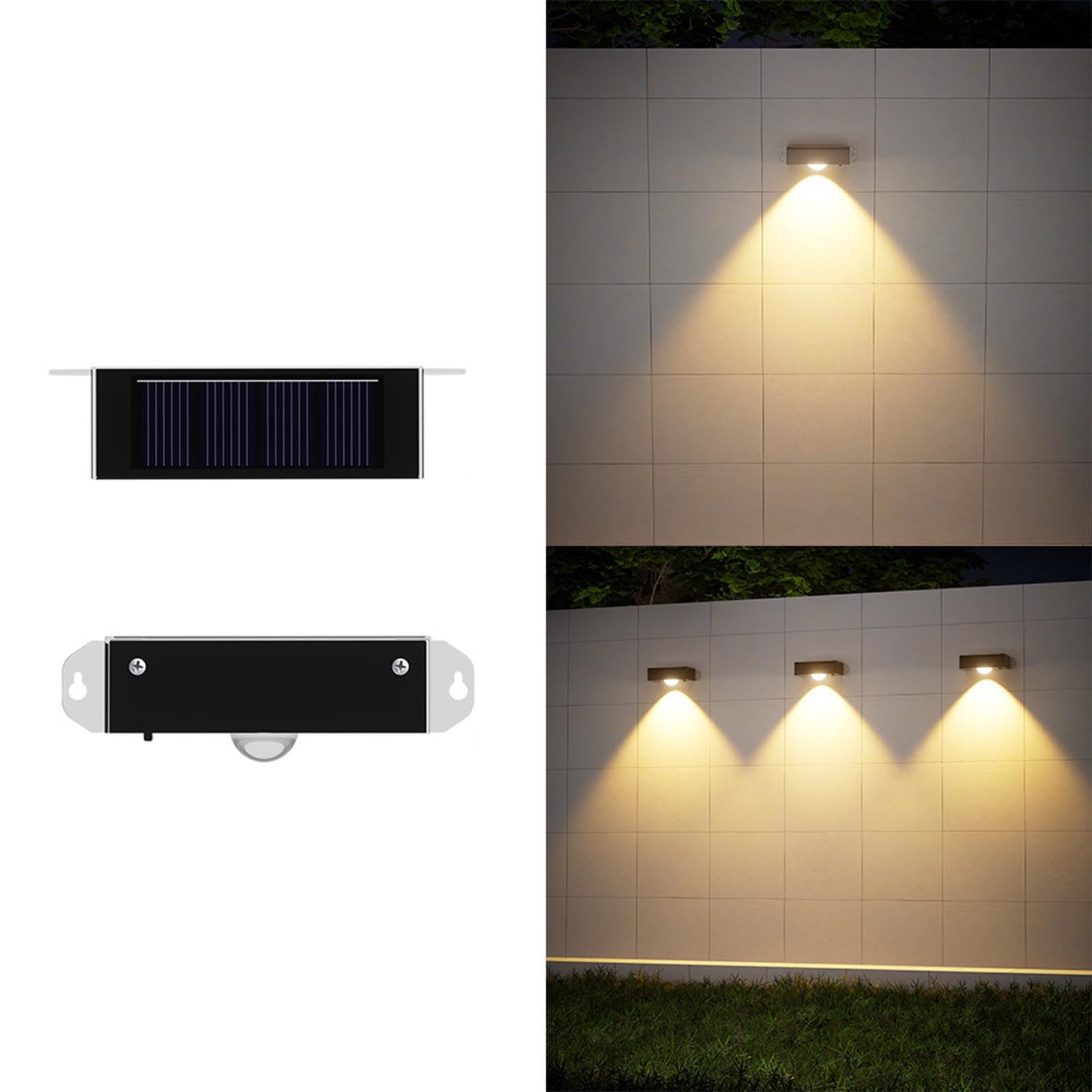 Paquete de 4 luces solares de pared para exteriores, luces solares para porche, focos para ...