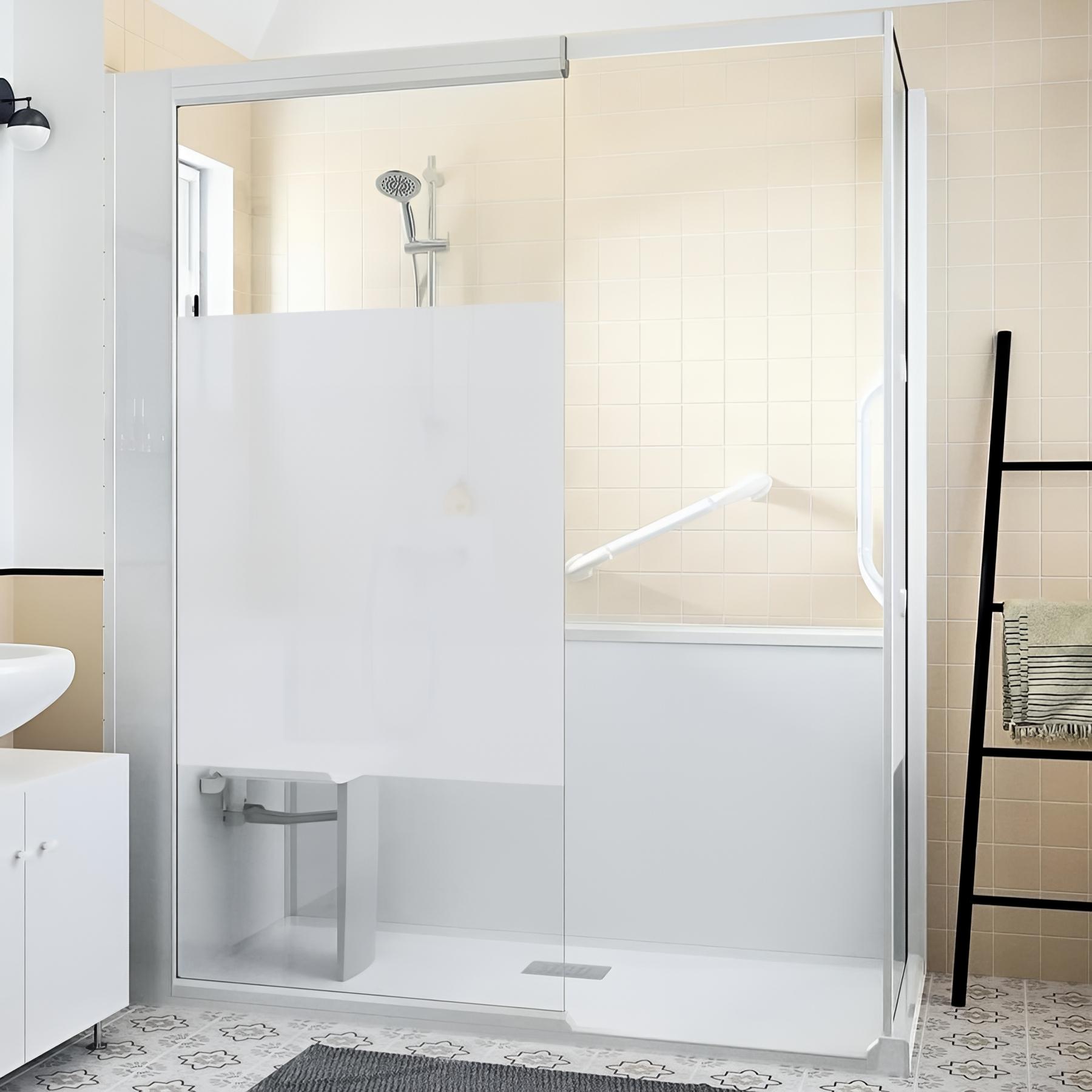 Cabine de douche d'angle KINEDO KINEMAGIC DESIGN 160x70 fond toute ...