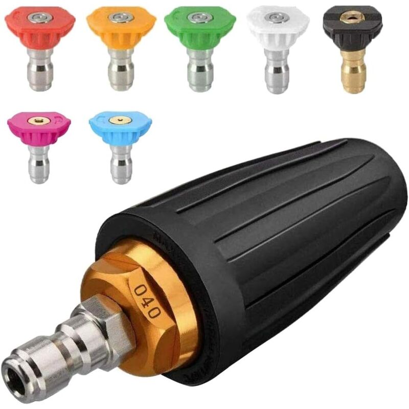 Buse Turbo pour Nettoyeur Haute Pression, Buse Rotative et 7 Embouts ...