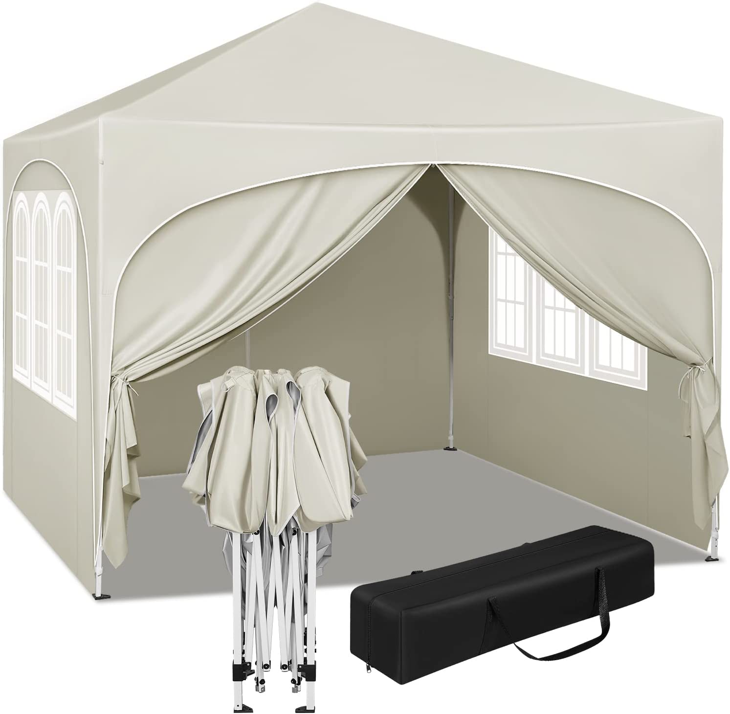 Tonnelle de Jardin,Pergola Pliante 3x3m avec 4 Parois Latérales ...