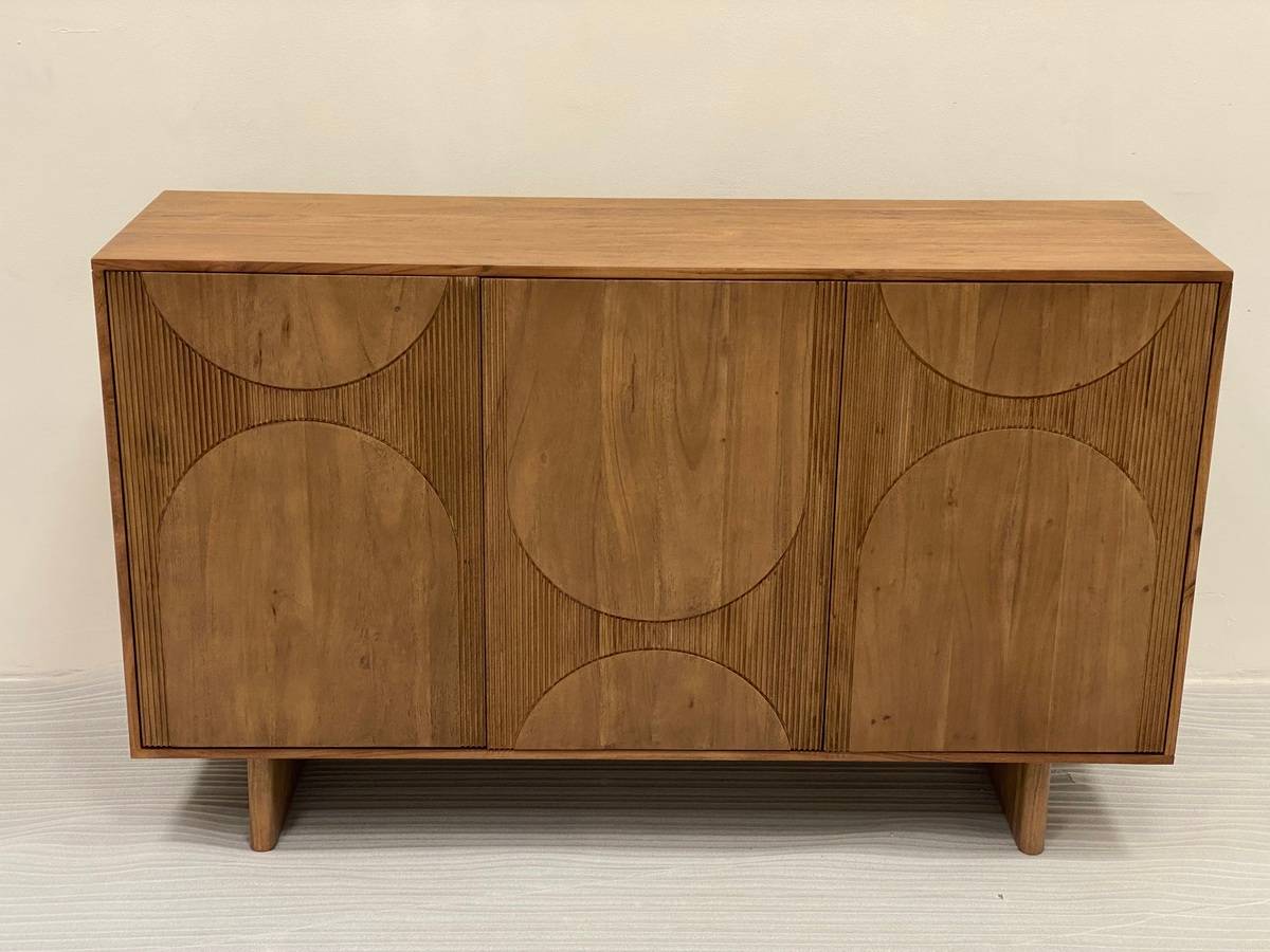 Buffet 3 portes "Nanda" acacia marron 150x90,5cm - Atmosphera créateur ...