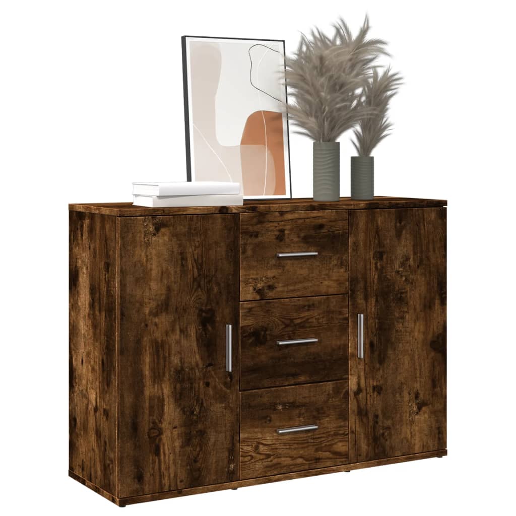 Buffet chêne fumé 90,5x29,5x65 cm bois d'ingénierie | Leroy Merlin