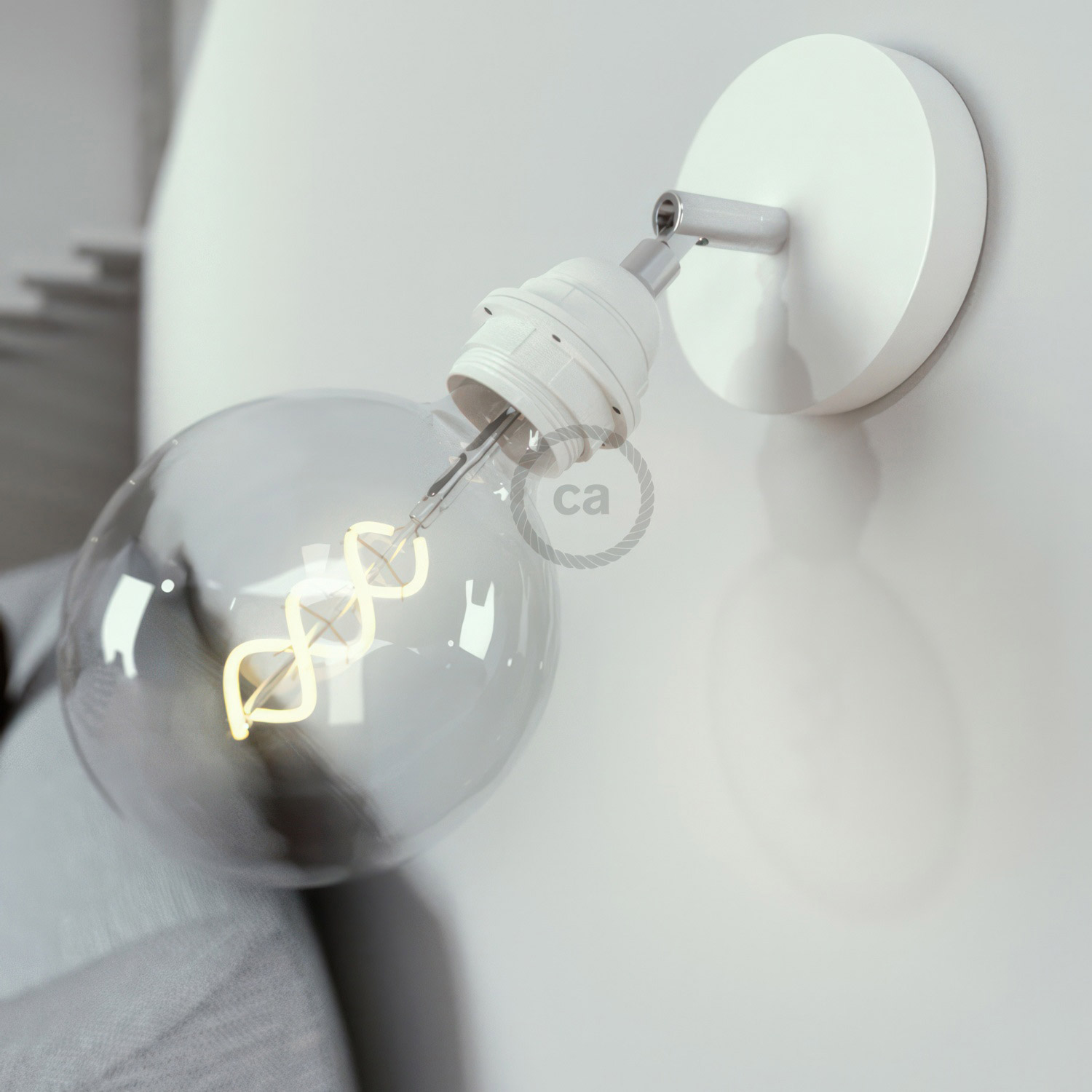 Luminaire métallique à 90° avec douille filetée E27, point lumineux ...