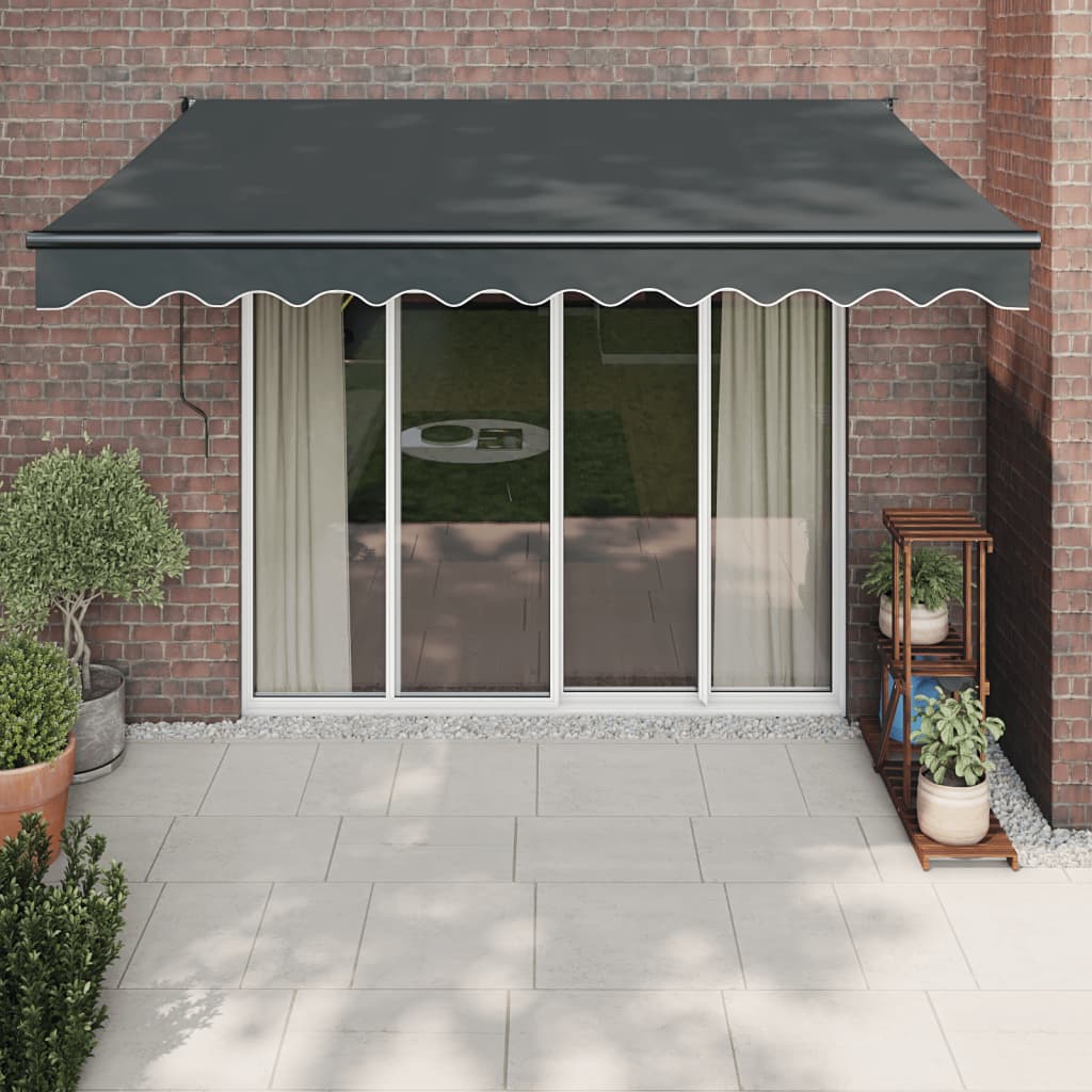 Toldo retráctil aluminio y tela gris antracita 3,5x2,5 m | Leroy Merlin