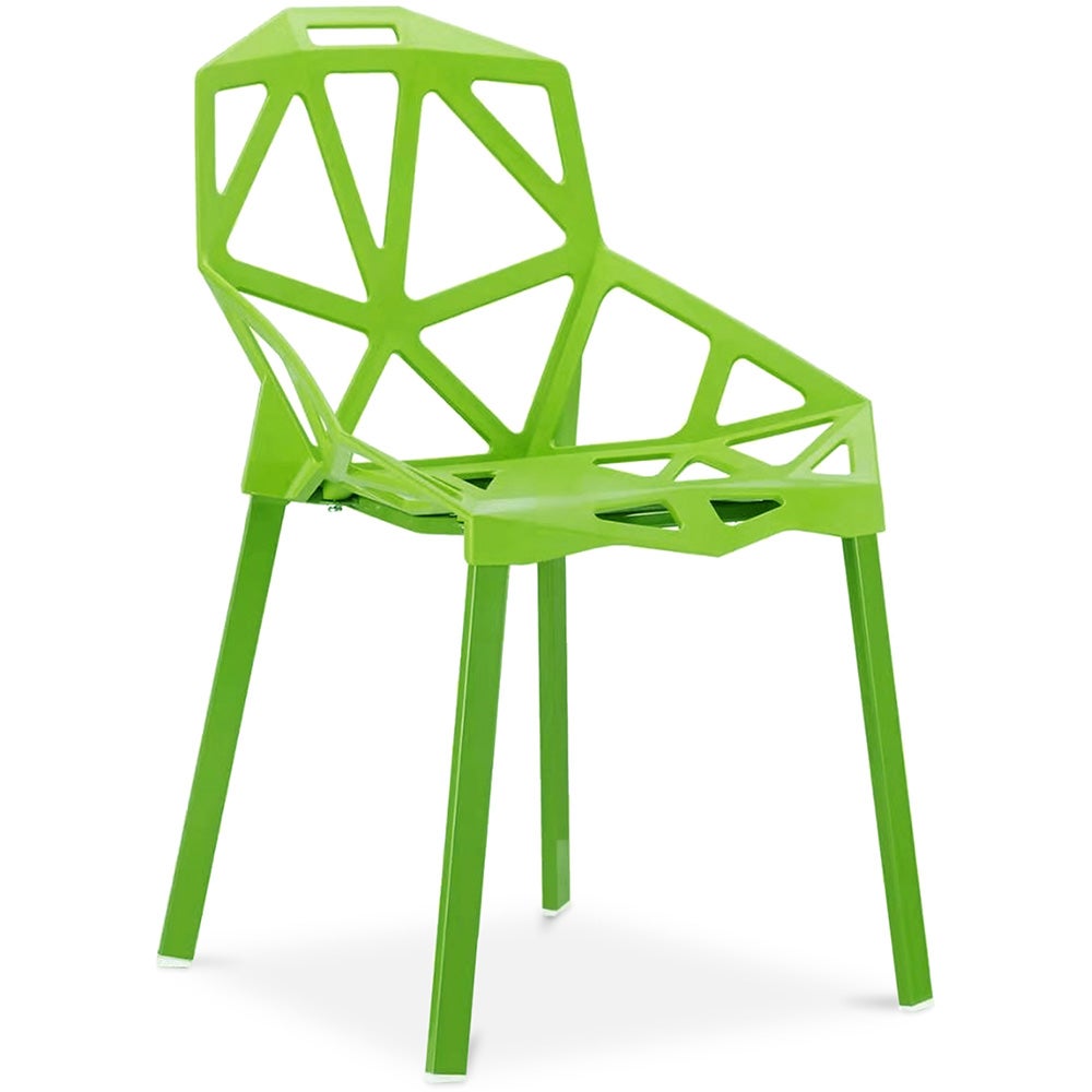 Chaise de salle à manger design Mykonos - PP et métal Vert | Leroy Merlin
