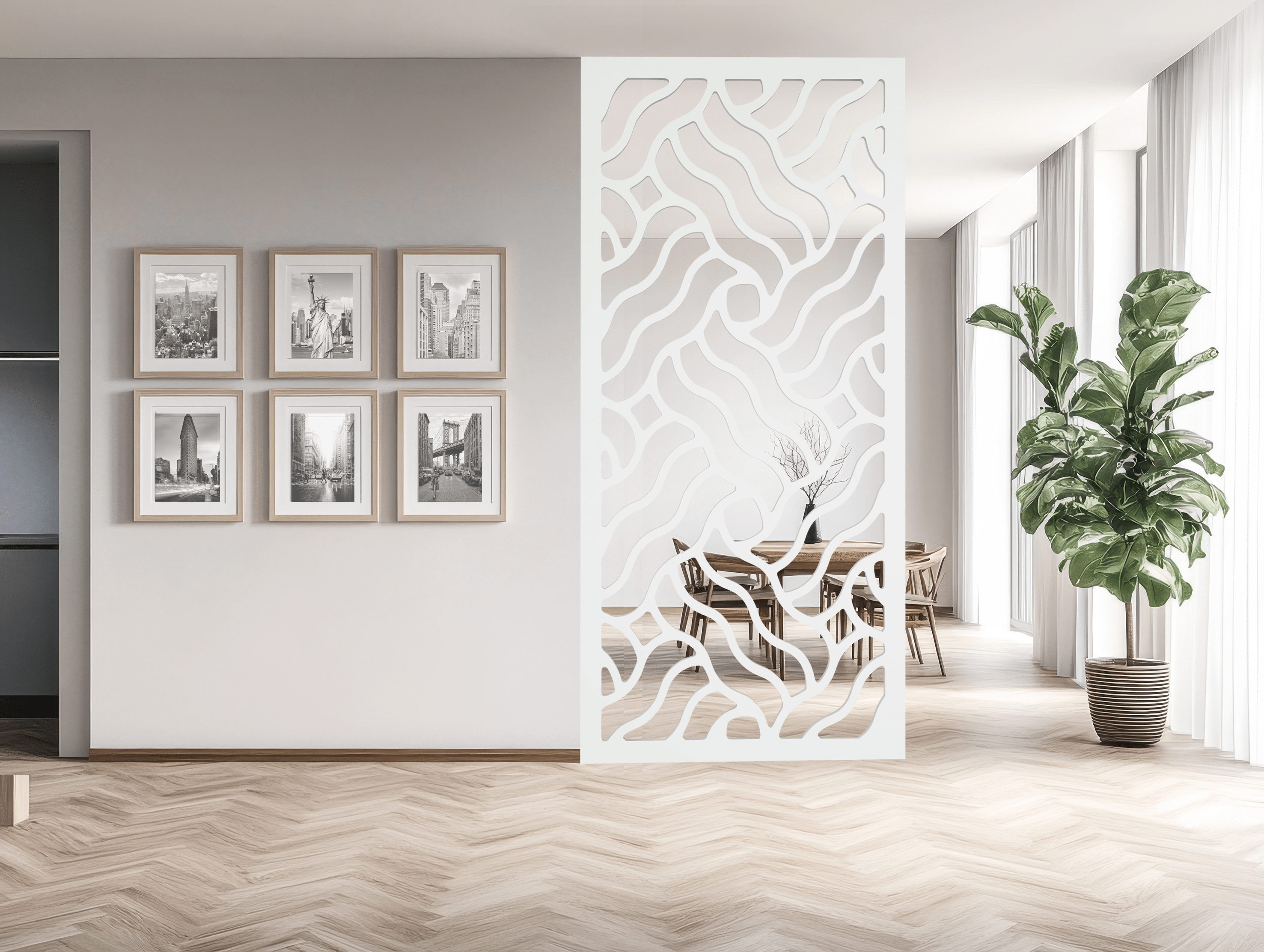 Cloison amovible - Claustra décoratif PVC BLANC - Modèle VAGUES - L.80 ...