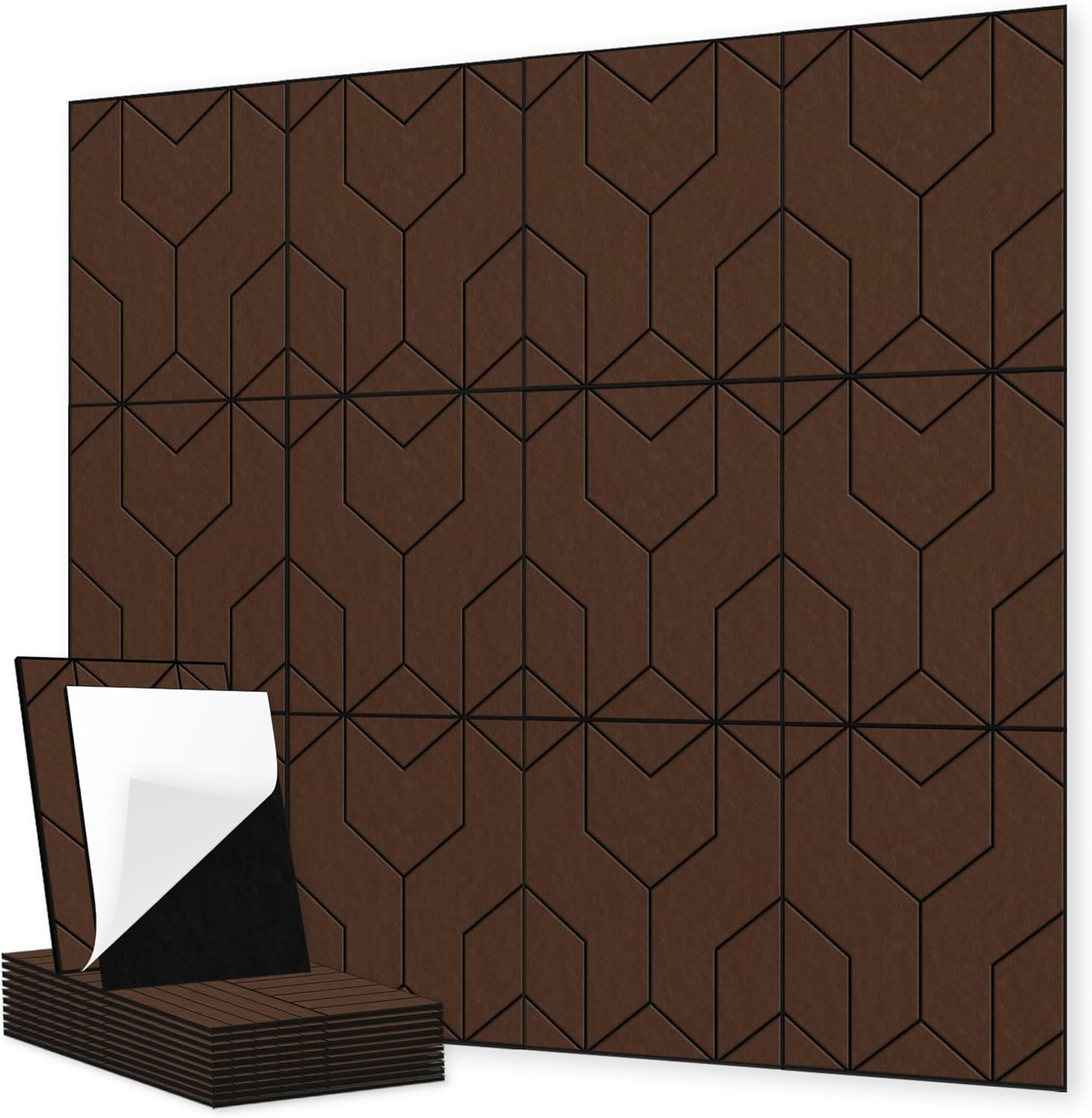 12 Paneles Acústicos Autoadhesivos de Fieltro - 30x30 cm - Paneles de ...
