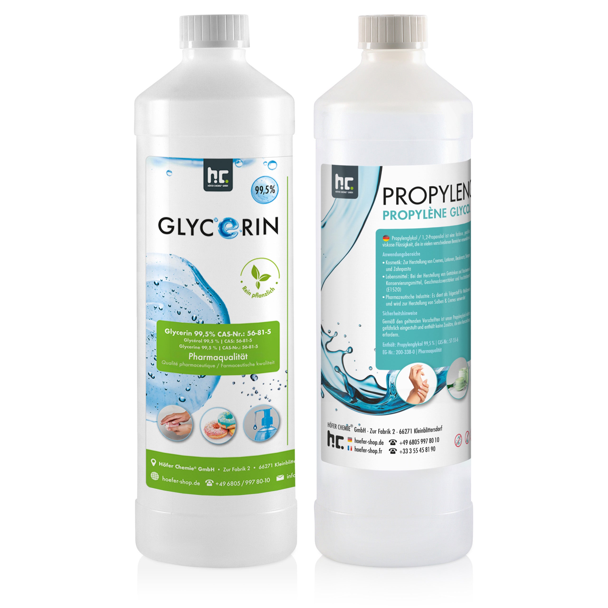 1 x Kit de 1 L de propylène glycol et 1 L de glycérine de qualité ...