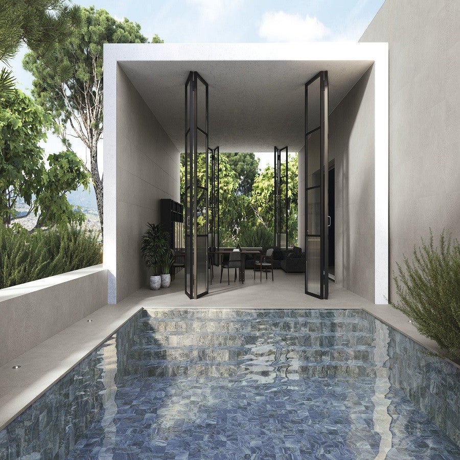 Carrelage Piscine Deep Blue Oxid 15x15 Cm Imitation Pierre | Leroy Merlin