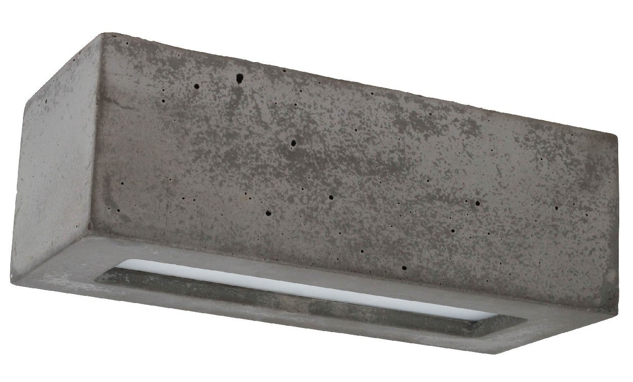 Applique Block, Ciment, Métal, Verre, Gris, EPIKASA | Leroy Merlin