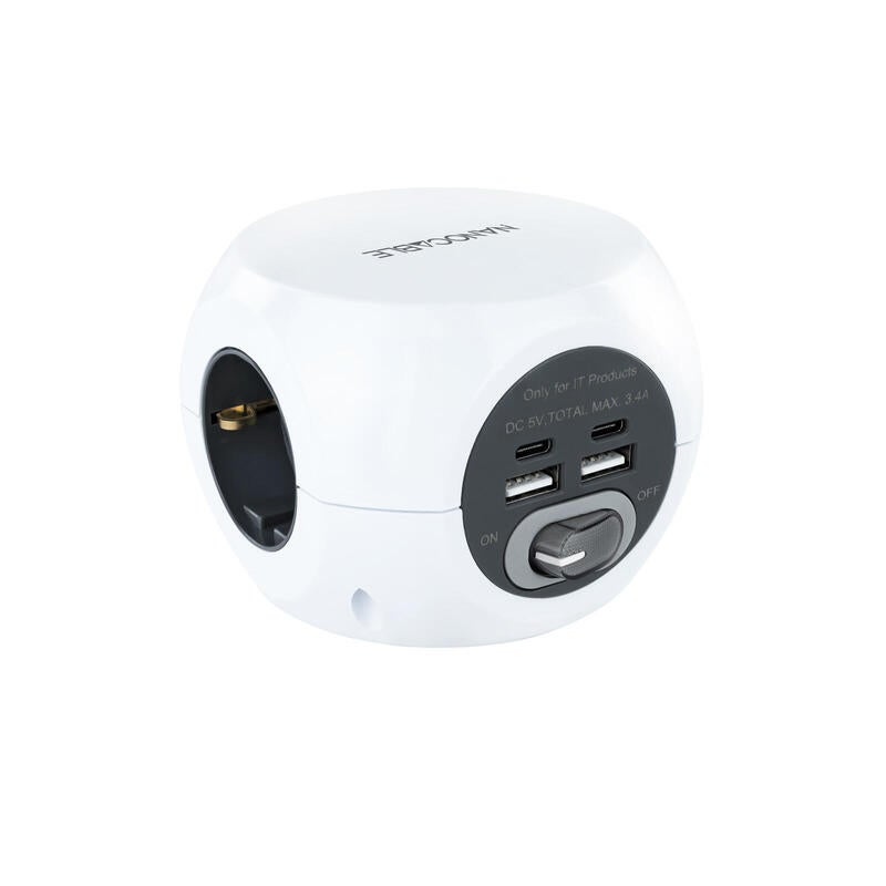 Multiprise Nanocable 3 prises shucko 2 ports usb 3 ports usb - c ble c ...