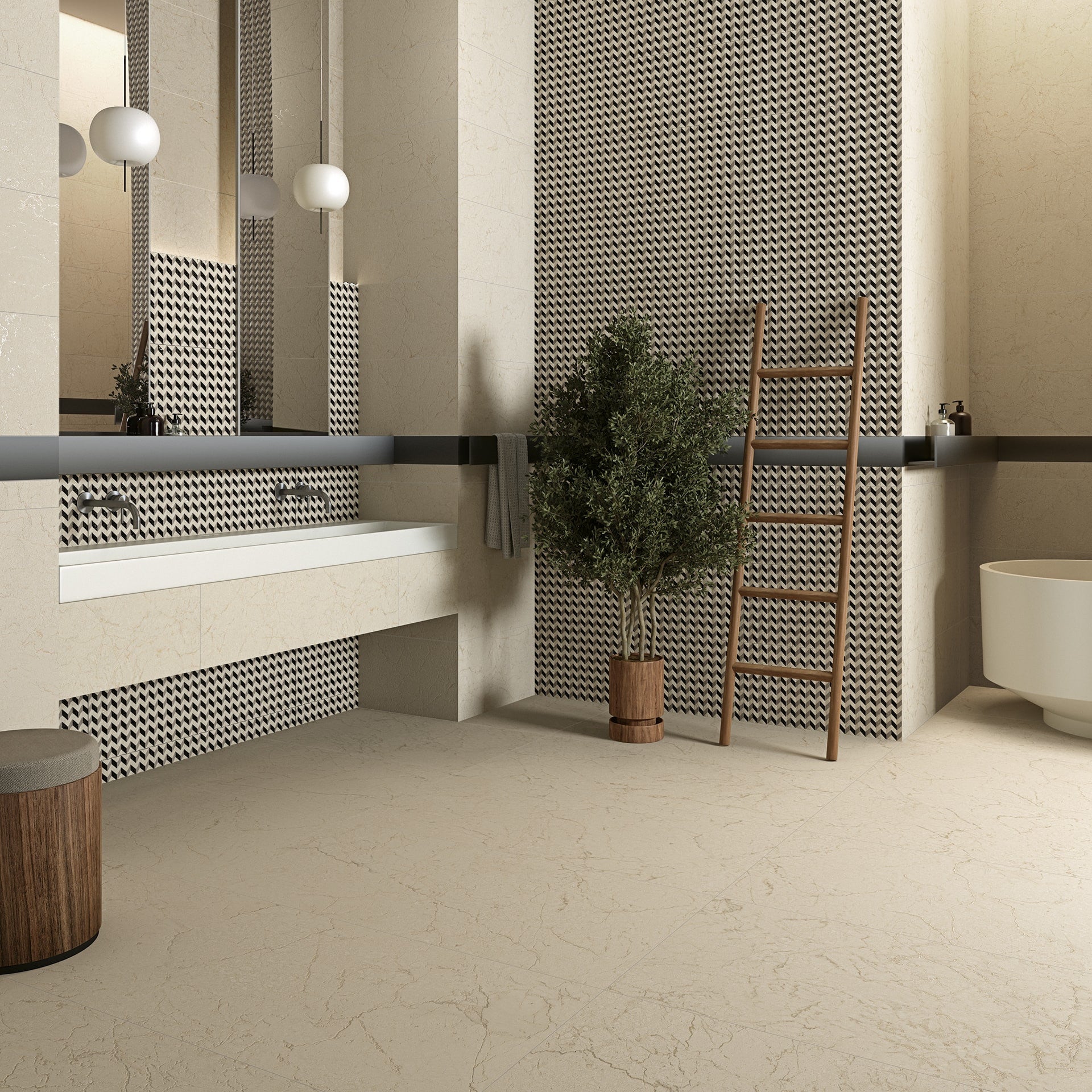 Mosaique sol / mur effet terrazzo beige 30x30 cm CREAM R DUNE (vendu à ...