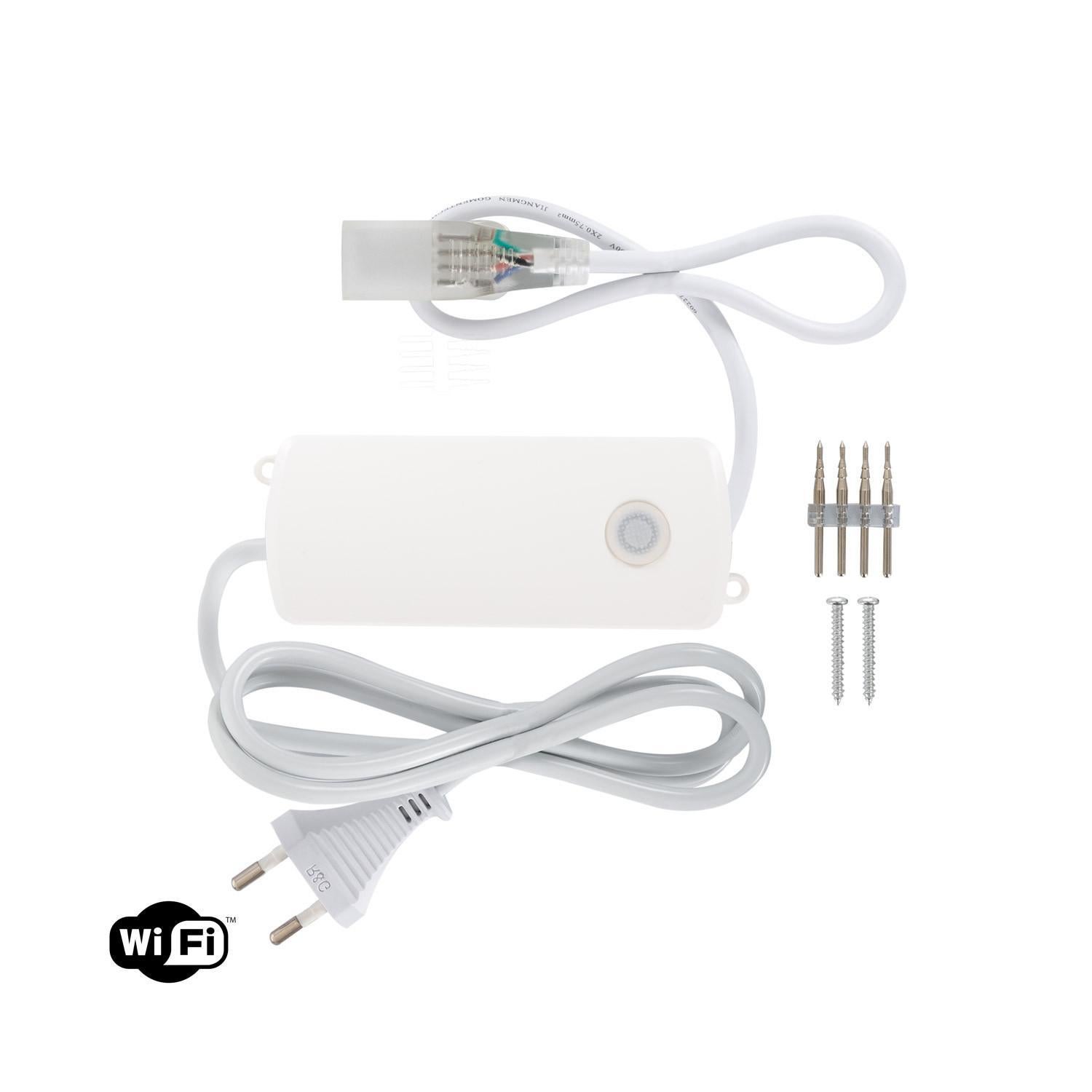 Ledkia Controlador Tira LED 220V AC WiFi IP65 Corte cada 25cm/100cm RGB ...