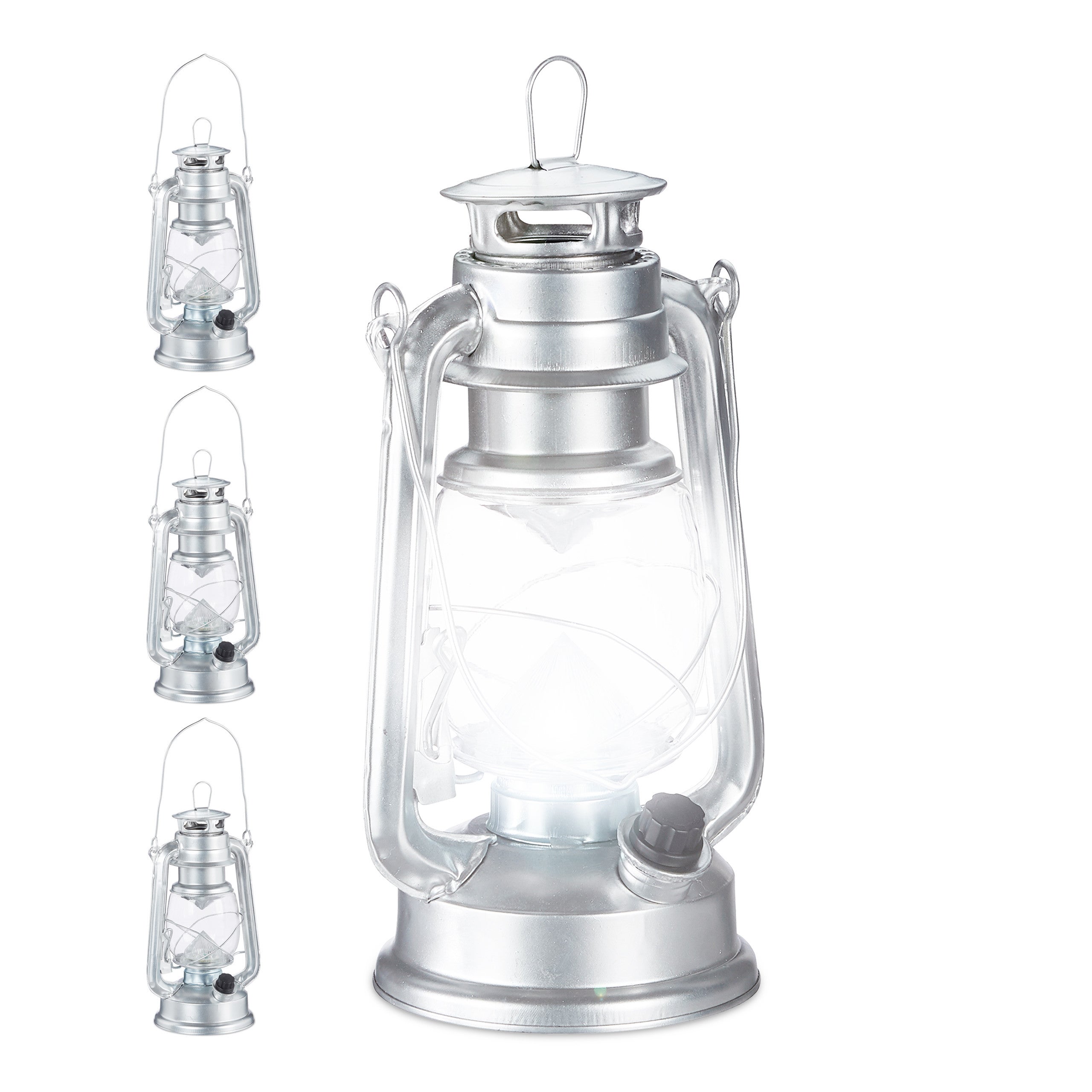 4x lampe-tempête LED, lanterne retro comme décoration de fenêtre ou de ...