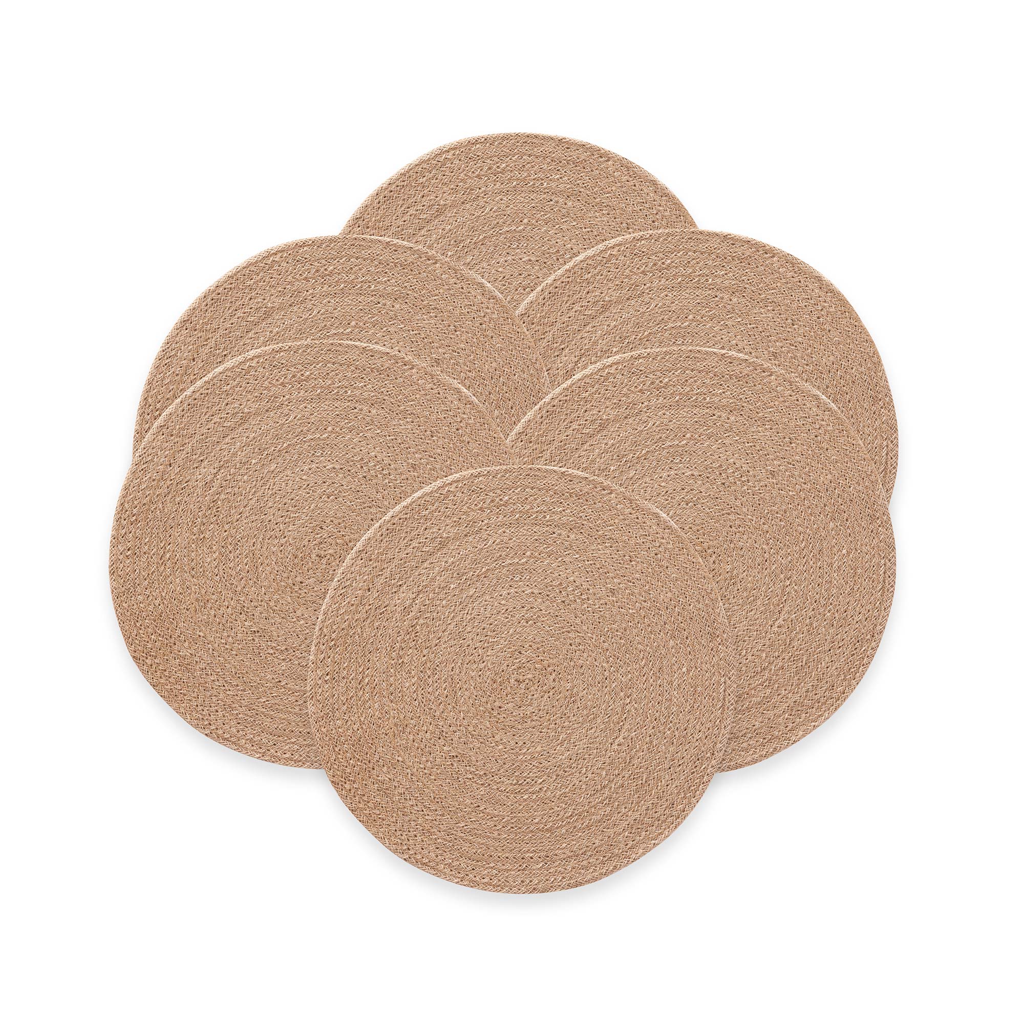 Lot de 6 sets de table ronds en jute 38x38 cm | Leroy Merlin