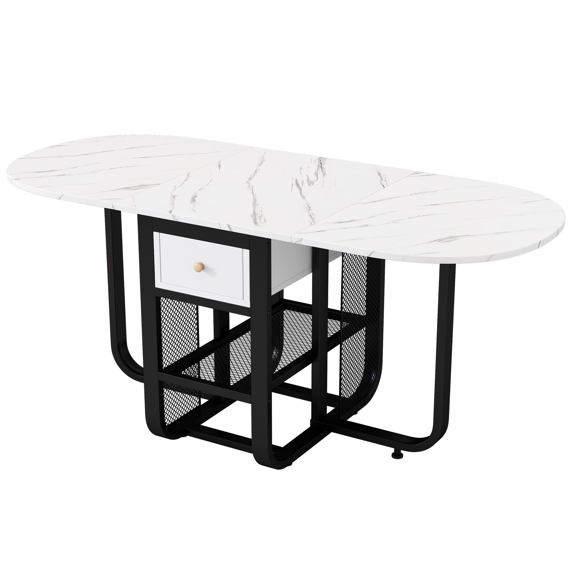 Table à manger extensible pliante multifonction avec tiroirs rangement ...