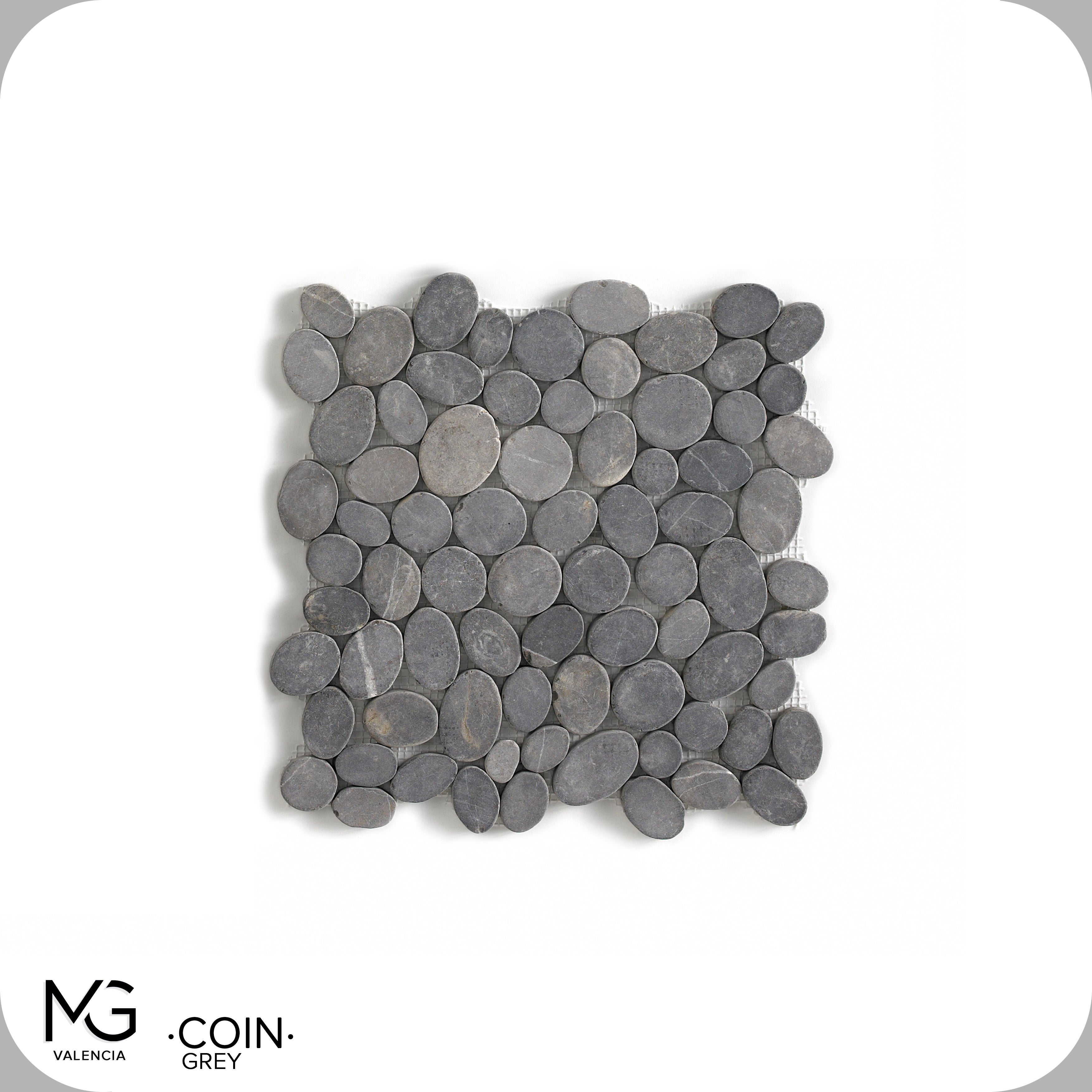 Mosaïque de marbre naturel 30x30cm | MOSAIC COIN GREY | (Boîte de 11 ...