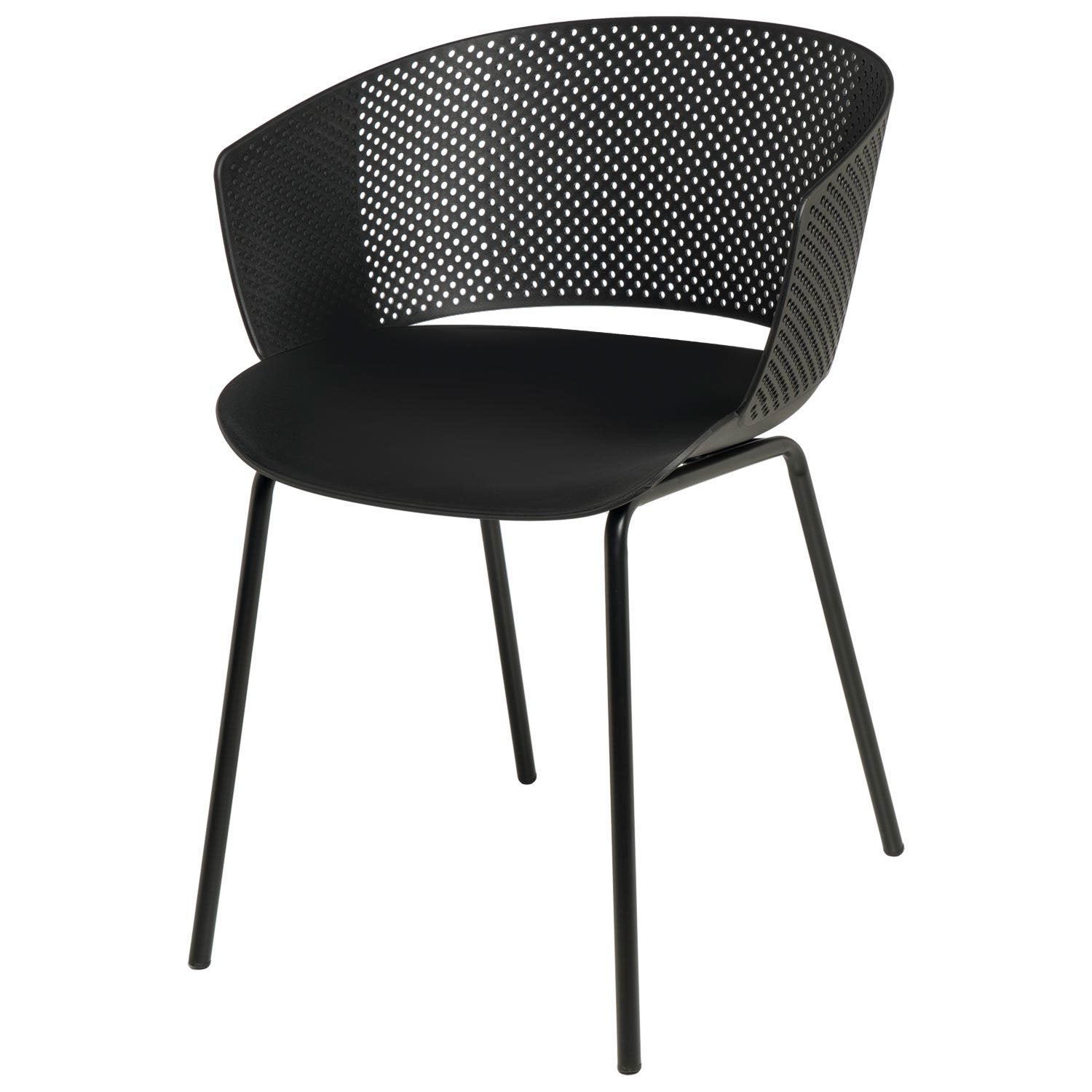 Silla de polipropileno Loha con asiento curvo color negro | Leroy Merlin