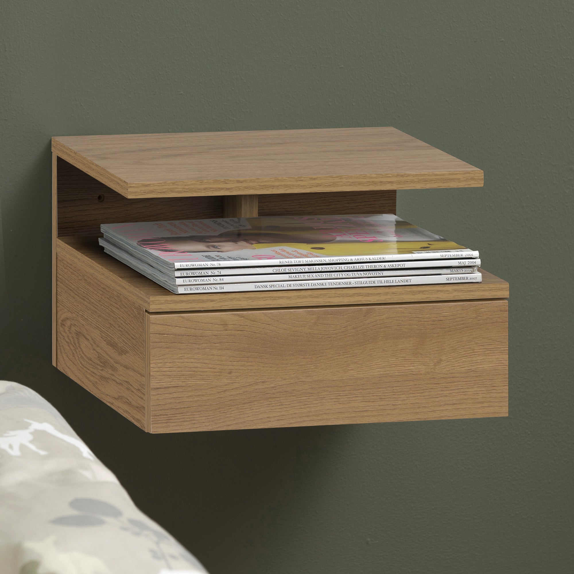 Chevet 1 tiroir 35x32x22,5 cm chêne - LOZAY | Leroy Merlin