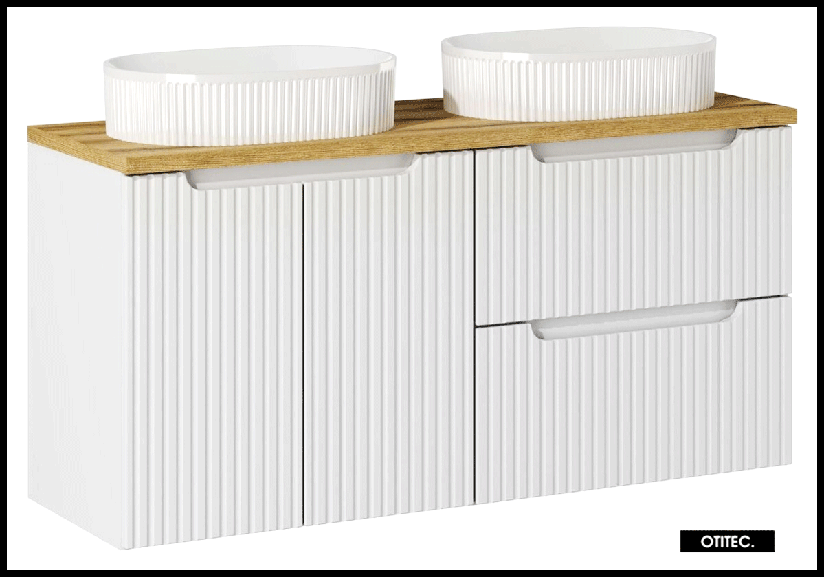 Mueble bajo lavabo de 120 cm - Con 2 lavabos de apoyo - Con Plan ...