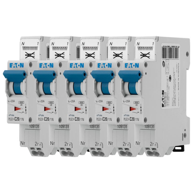 Disjoncteurs modulaires Eaton, 20 A, Courbe C, 4,5 kA, 1 module ...
