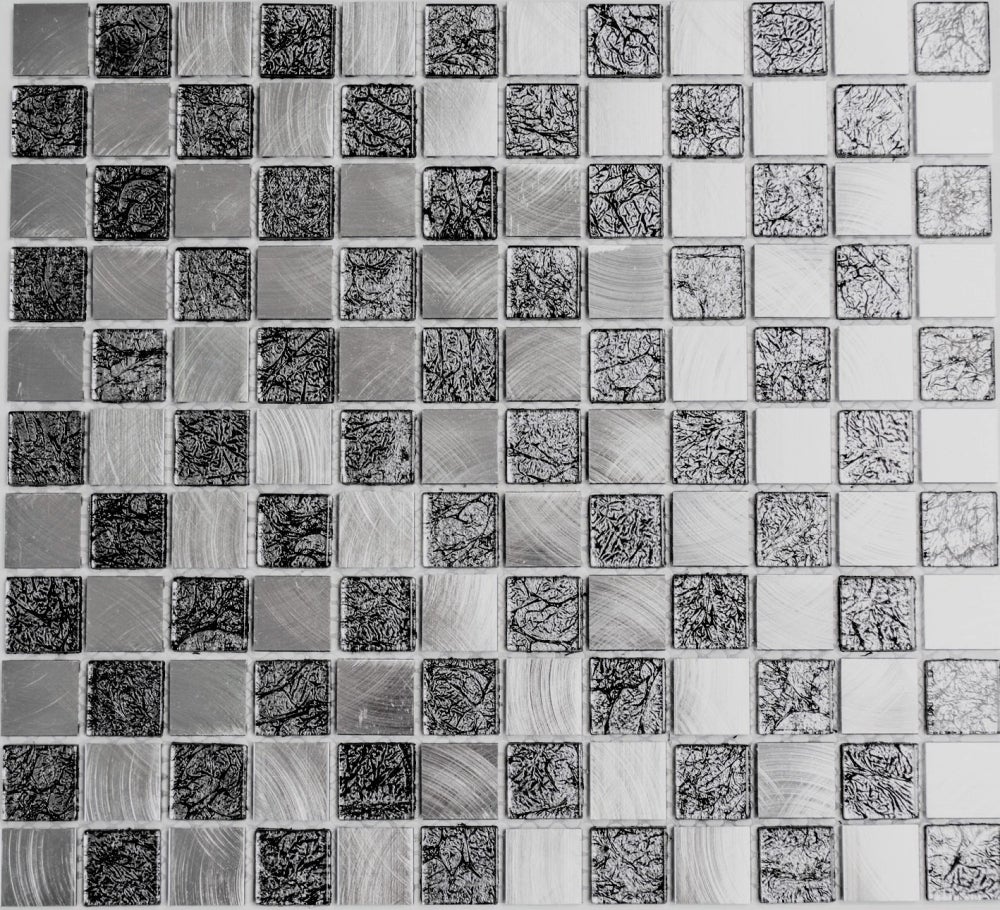 Azulejo de mosaico de aluminio con textura de tablero de ajedrez, color ...