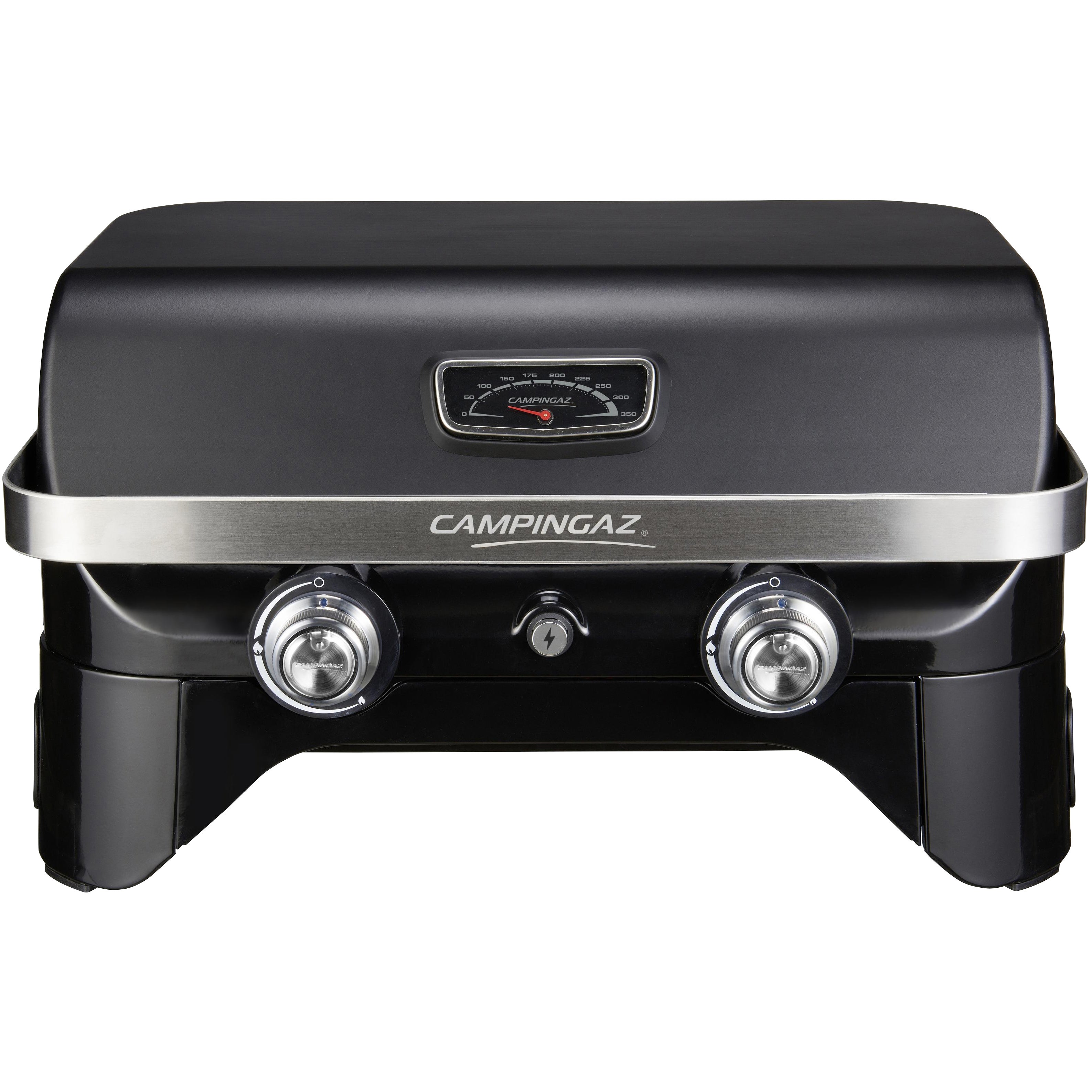 Barbacoa de gas portátil de sobremesa con 2 quemadores de 5 kW de acero ...