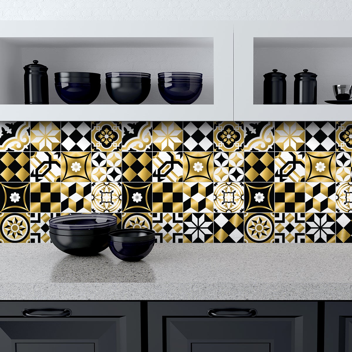 9 vinilos azulejos lorenzia - adhesivo de pared - revestimiento sticker ...
