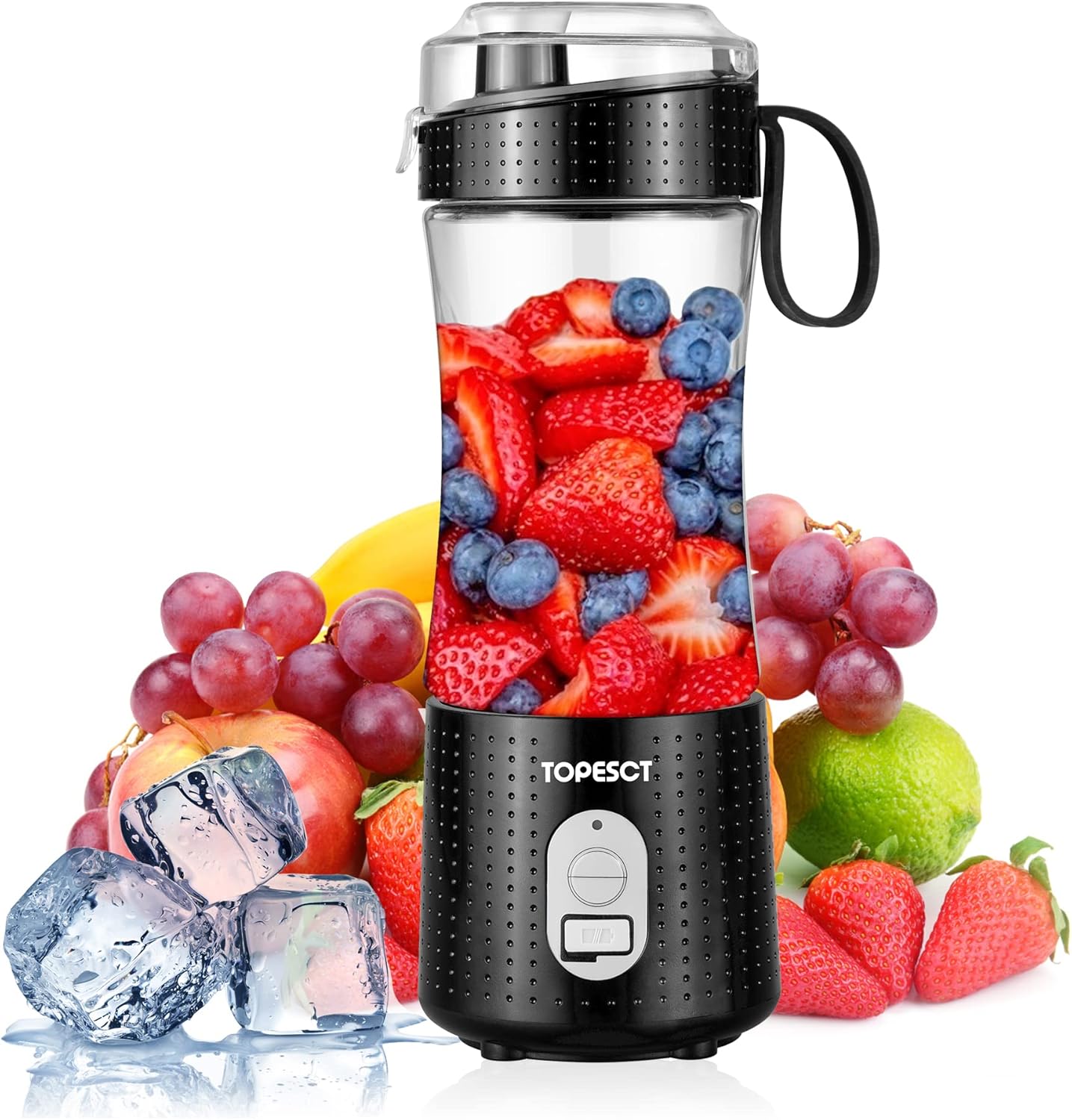 Mixeur portable, rechargeable, avec USB, 380 ml, six lames 3D, mixage ...