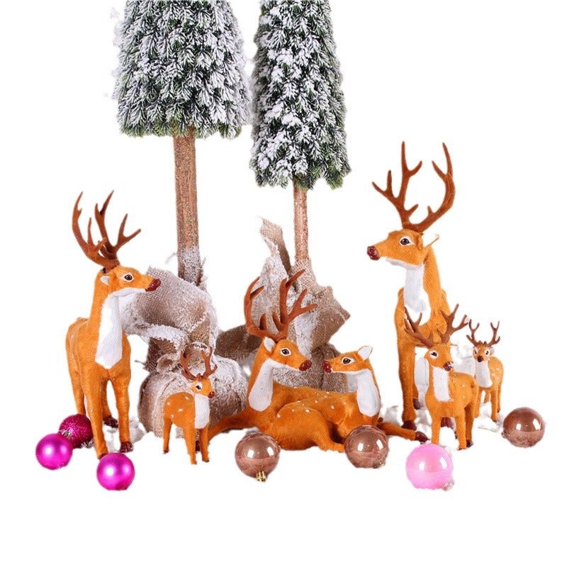Faon de Noël simulé élan Décoration de fenêtre de Noël Accessoires ...