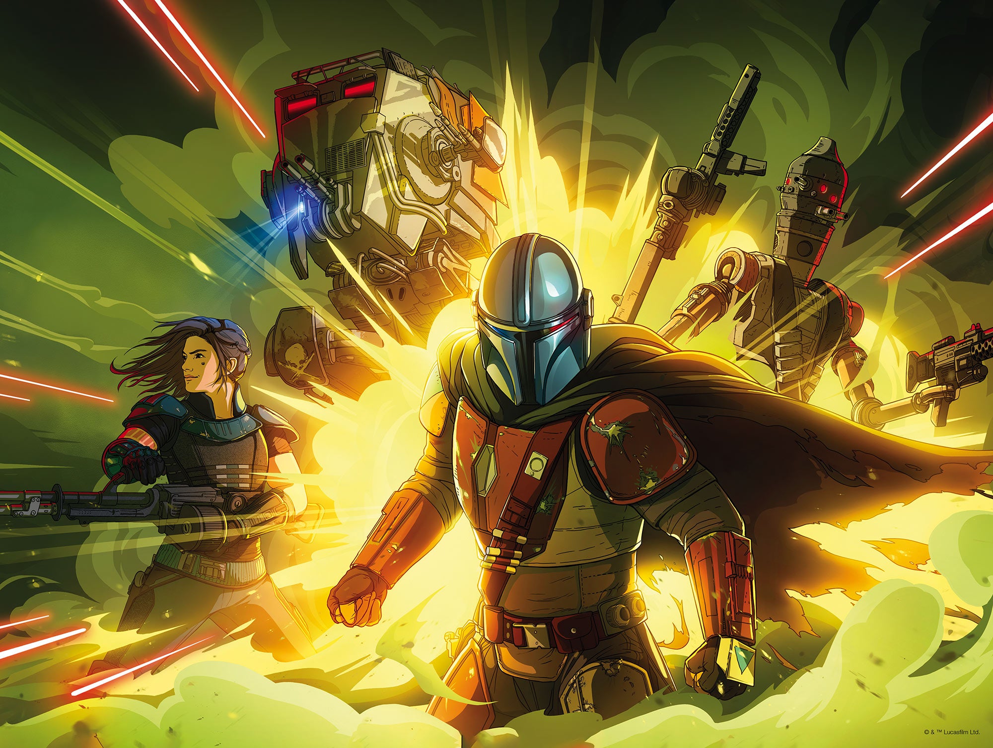Poster d'art de Komar - Star Wars Mandalorian Fireteam - Taille: 40 x ...