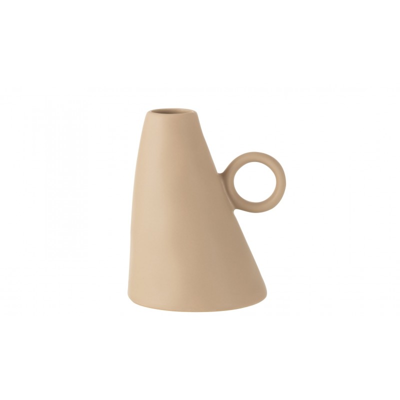 Vase incliné en céramique beige 13x12x17 cm | Leroy Merlin