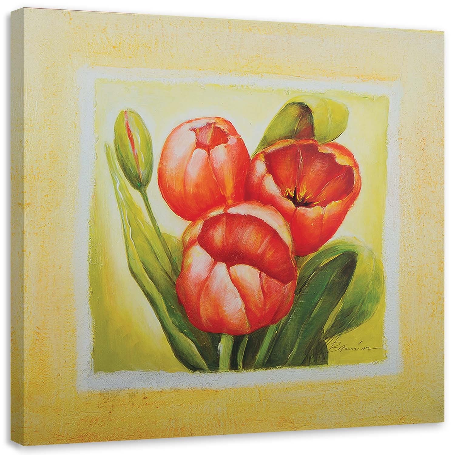 Tableau sur toile Fleurs de tulipes rouges 40x40 | Leroy Merlin