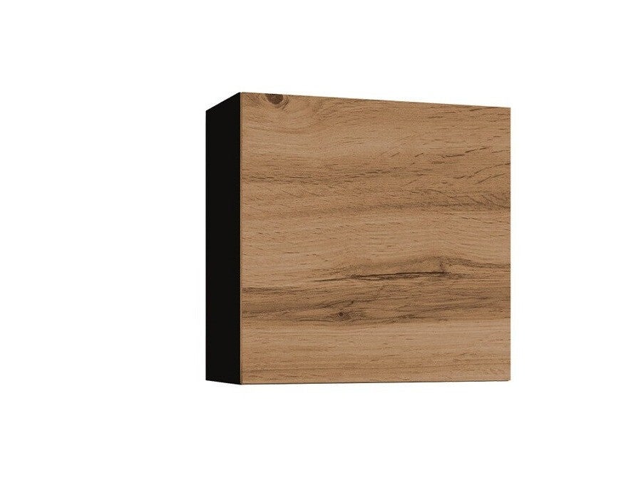 Armario de pared Venenou 127, Roble wotan, Negro, 50x50cm, Número de ...