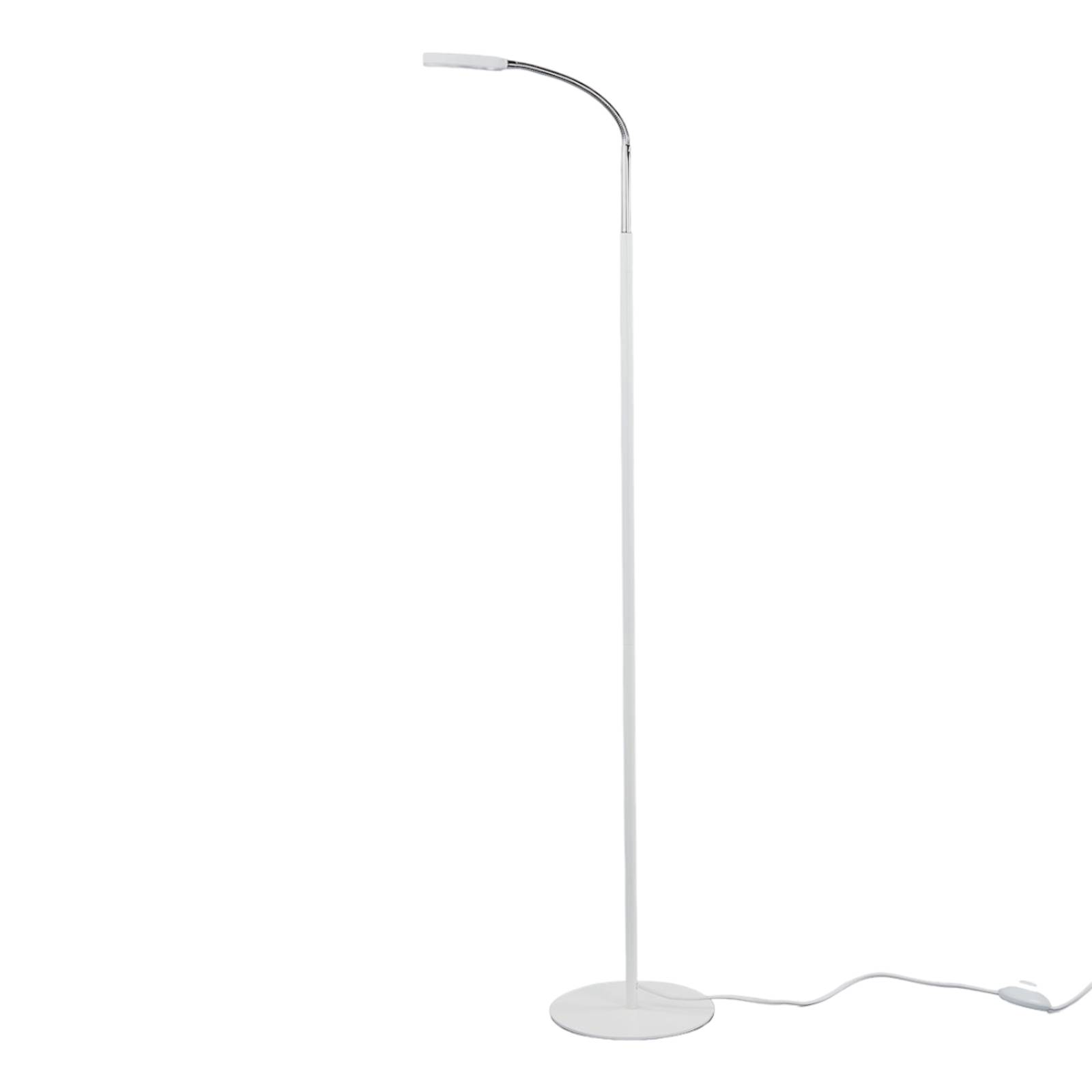 Lindby lampe sur pied LED Milow, blanc, hauteur 140 cm, interrupteur à ...