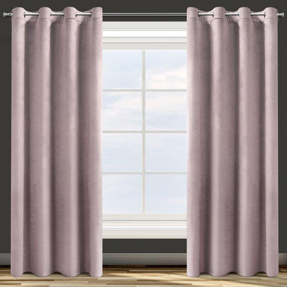 RIDEAU PRÊT D91 ROSA 140 X 250 CM ROSE POUDRE | Leroy Merlin