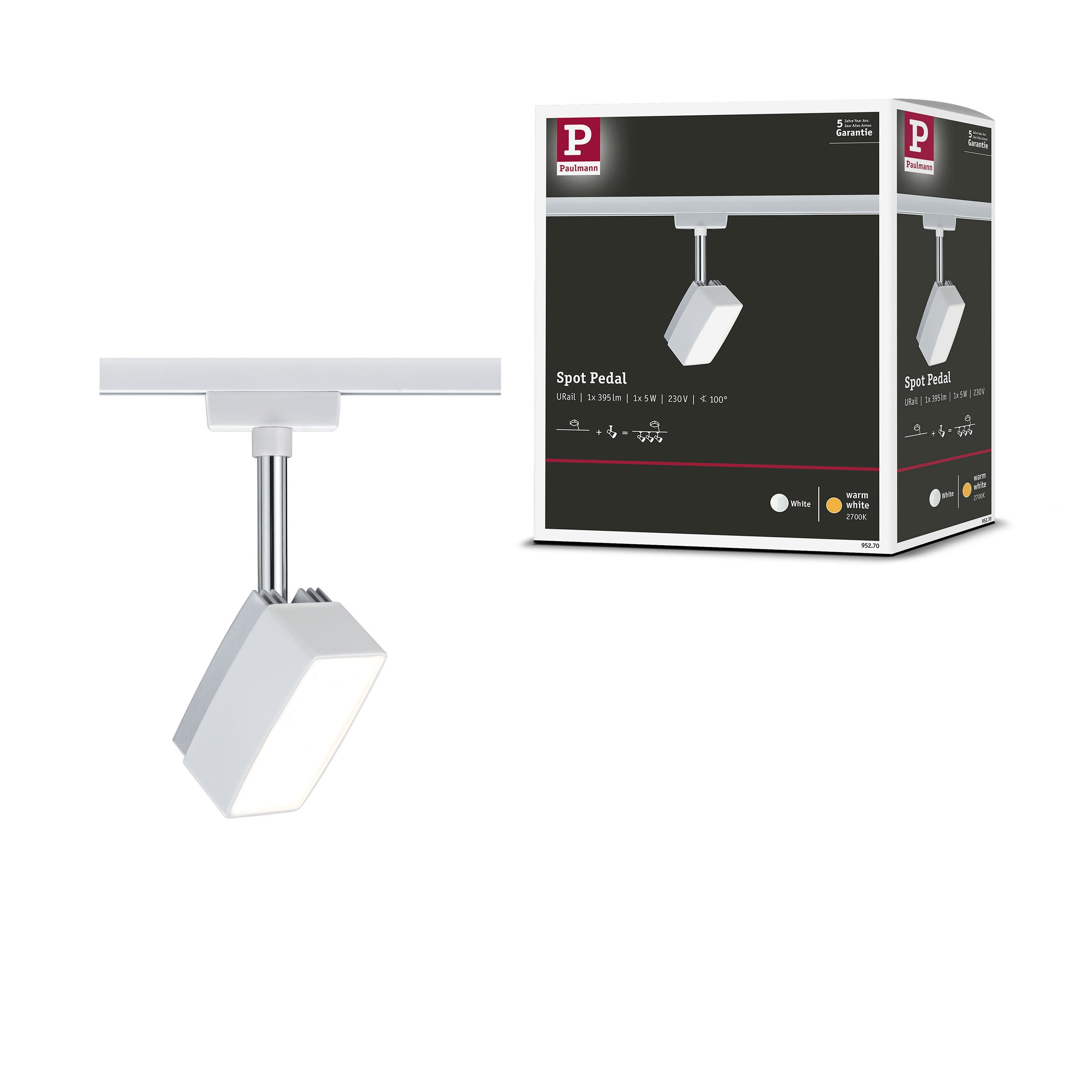 URail Spot sur rail Pedal Spot individuel 5W 2700K 230V Blanc | Leroy ...