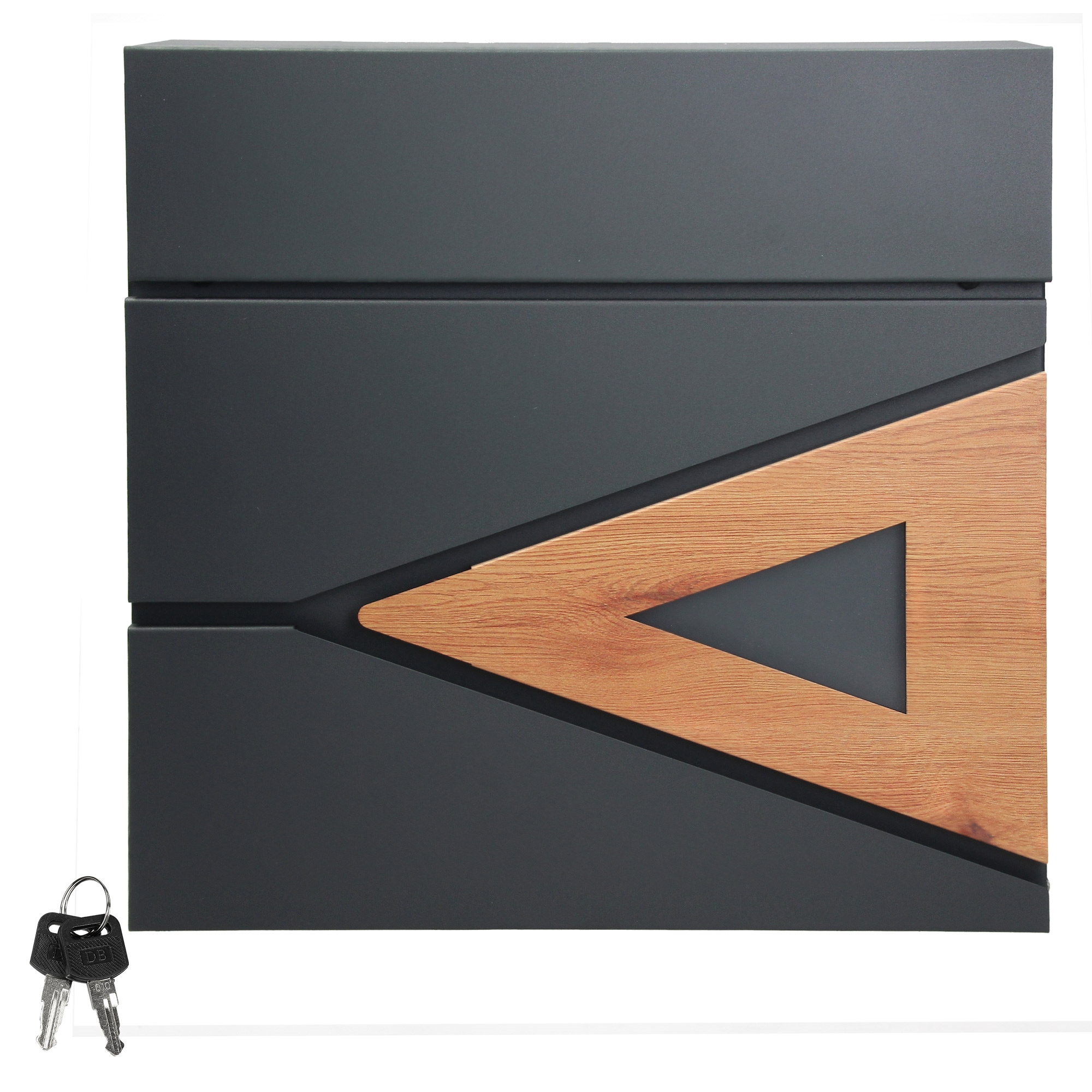 Oak Optics Wall Mailbox Steel Anthracite skrzynka pocztowa - Leroy Merlin