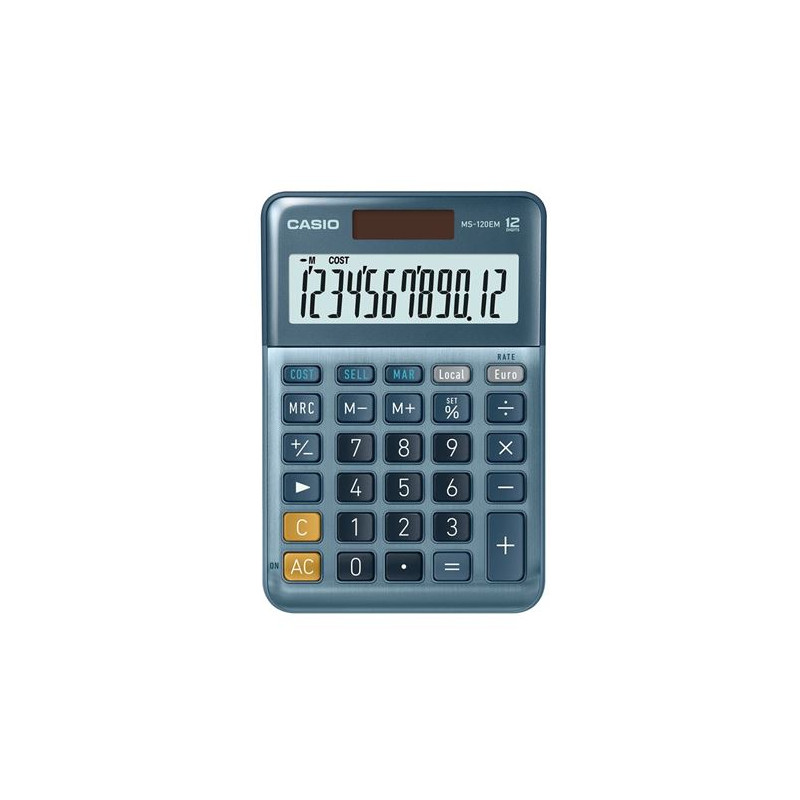 Calculatrice de bureau Casio MS-120EM batterie solaire bleu | Leroy Merlin