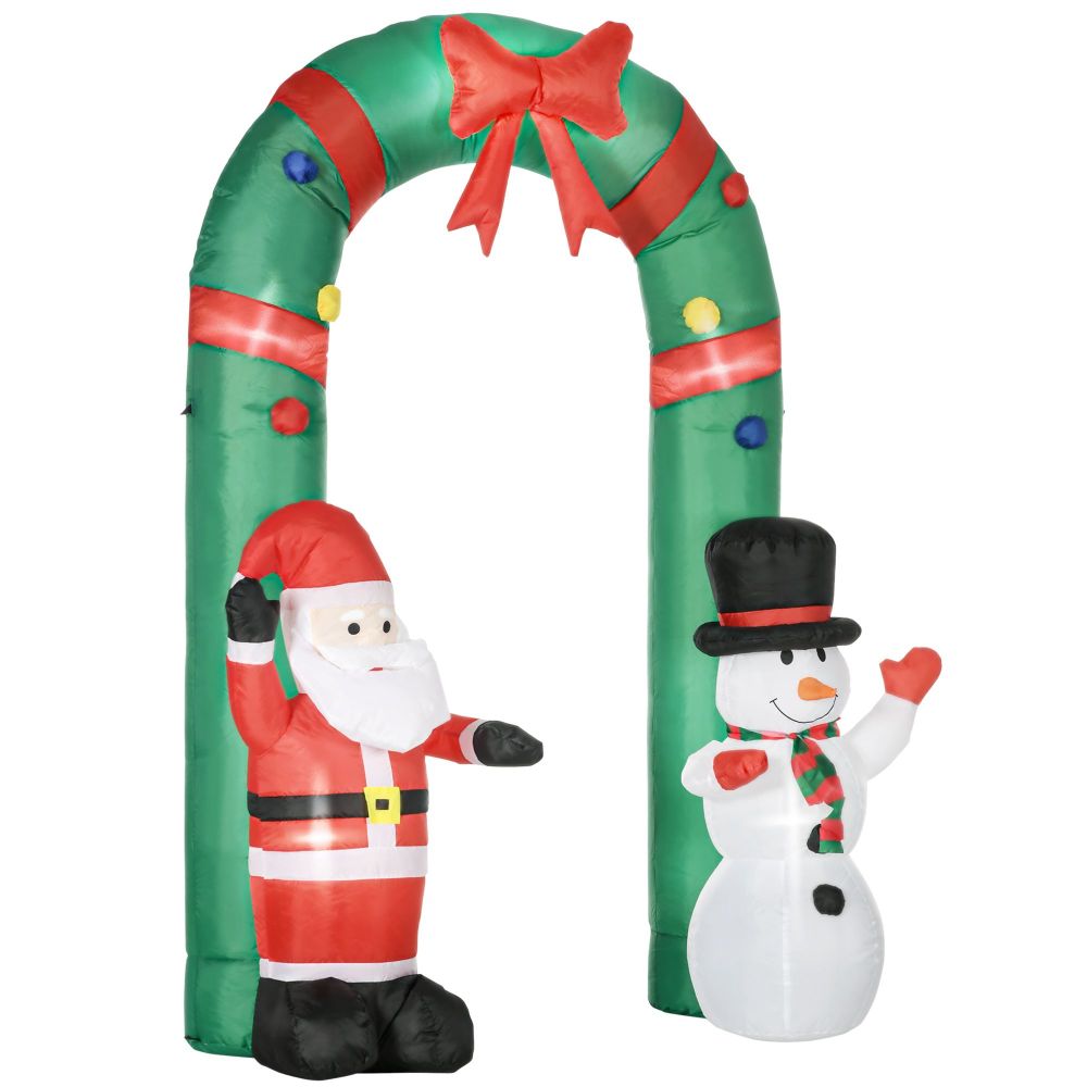 Arco de Navidad inflable con iluminación LED, Papá Noël y Muñeco de ...