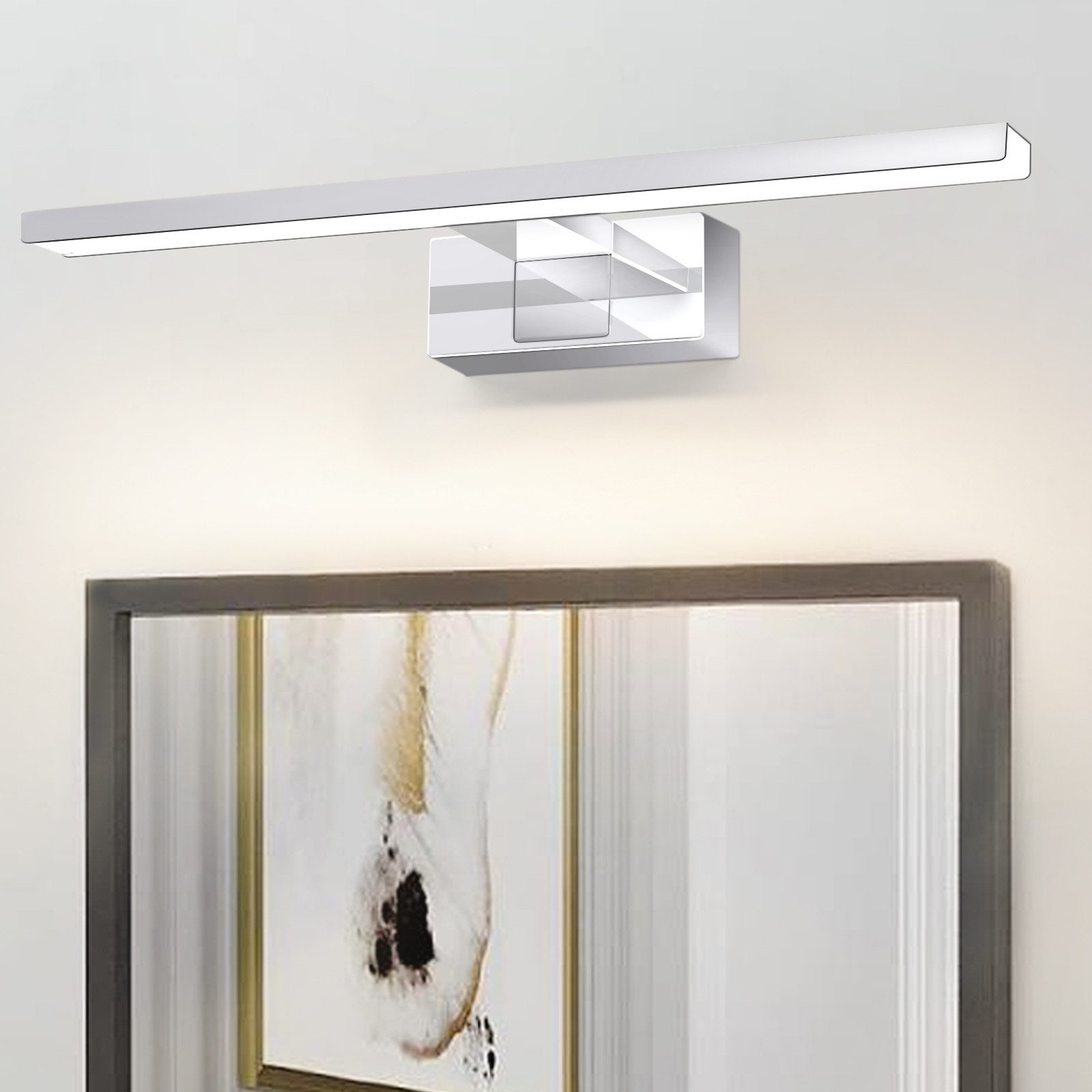 NETTLIFE Spiegelleuchte Led 8W et Blanc Neutre et 4000K Moderne Chromé ...