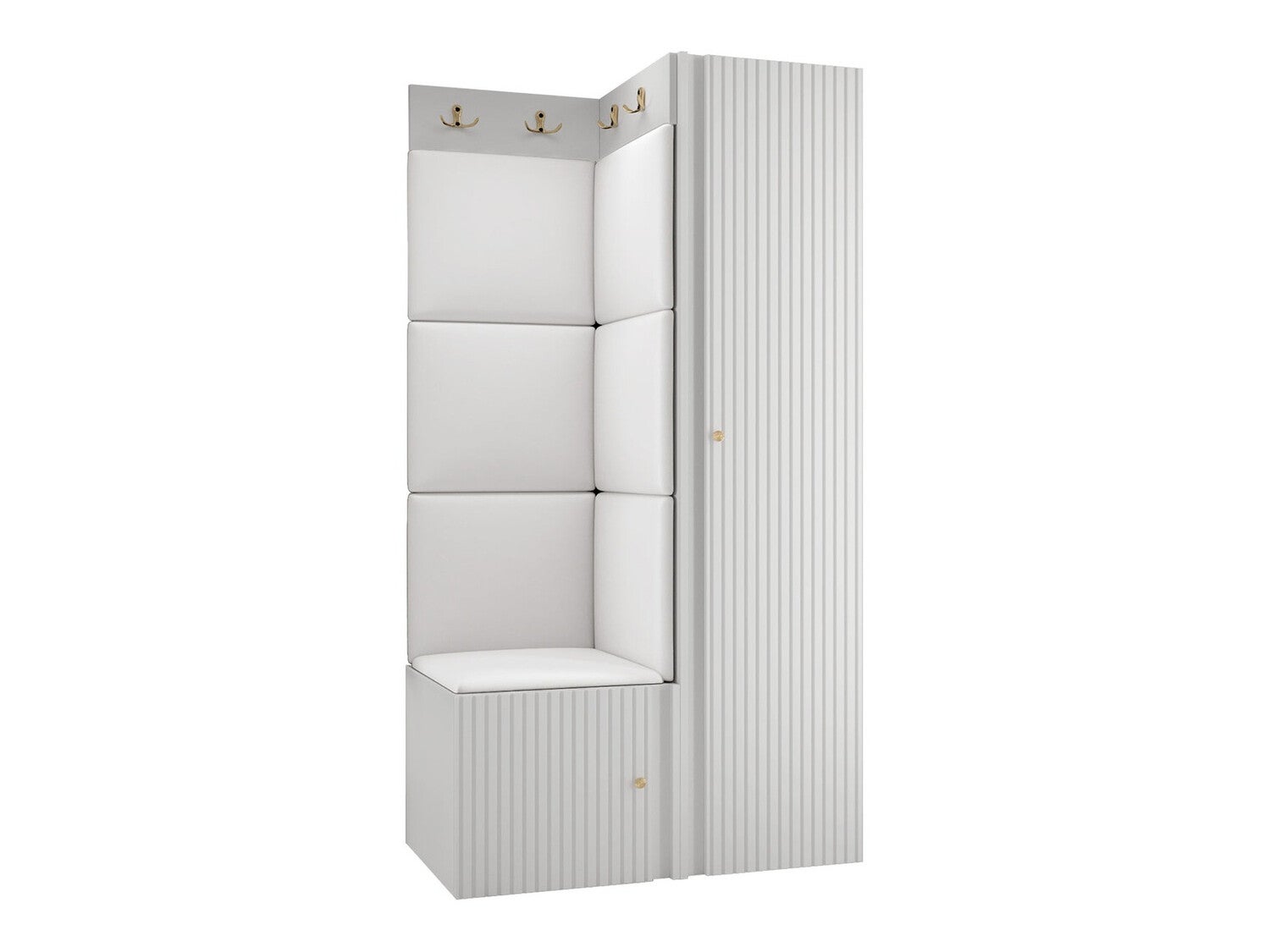 Conjunto de recibidor Hartford 390, 186x82x46cm, Blanco, MDF ... Conjunto de recibidor Hartford 390, 186x82x46cm, Blanco, MDF ...