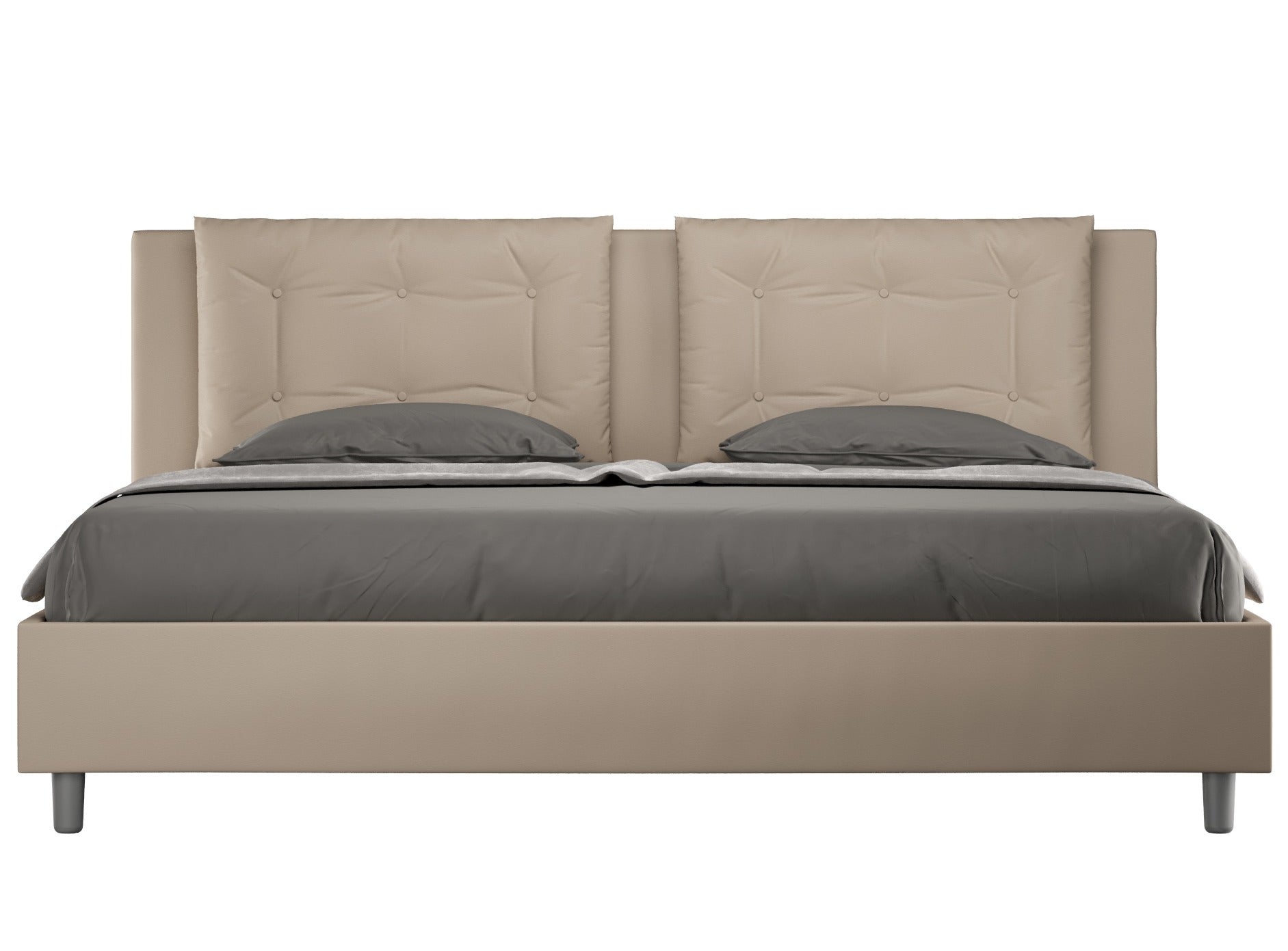 Lit king size italien simili cuir Andry-Couleur Beige clair-200x200 ...